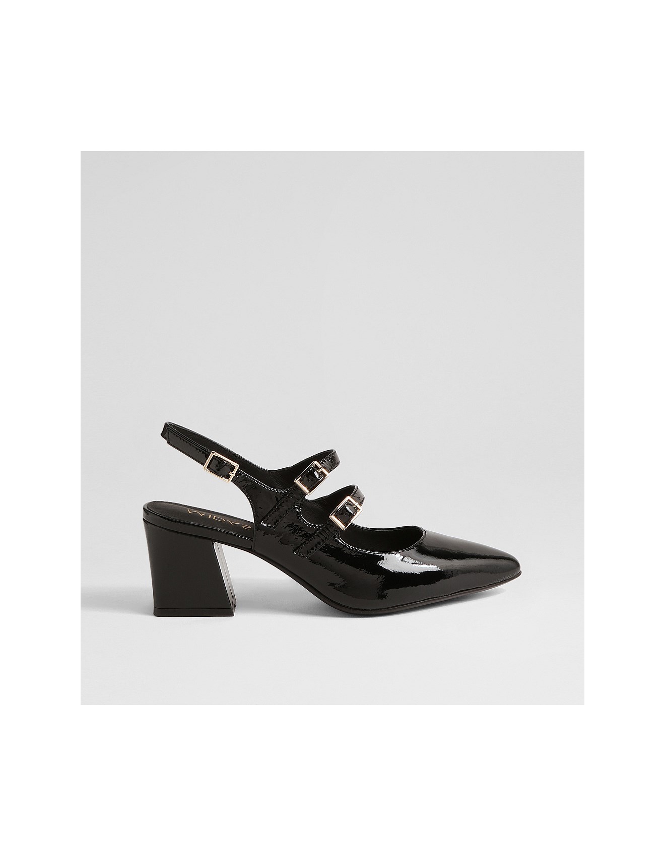 Midas Merina Black Patent Leather Mary Jane Heels | David Jones