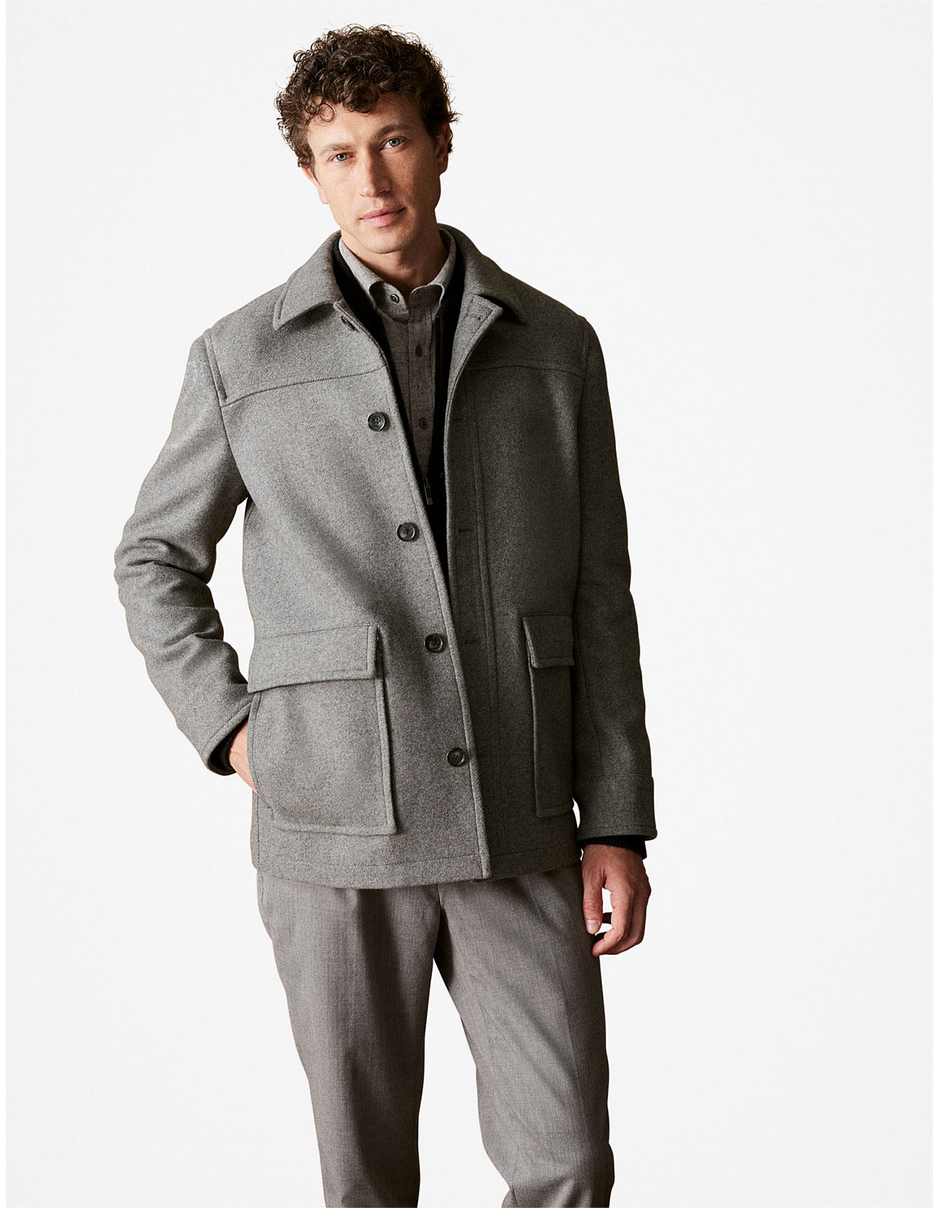 Trenery Italian Wool Blend Donkey Jacket | David Jones