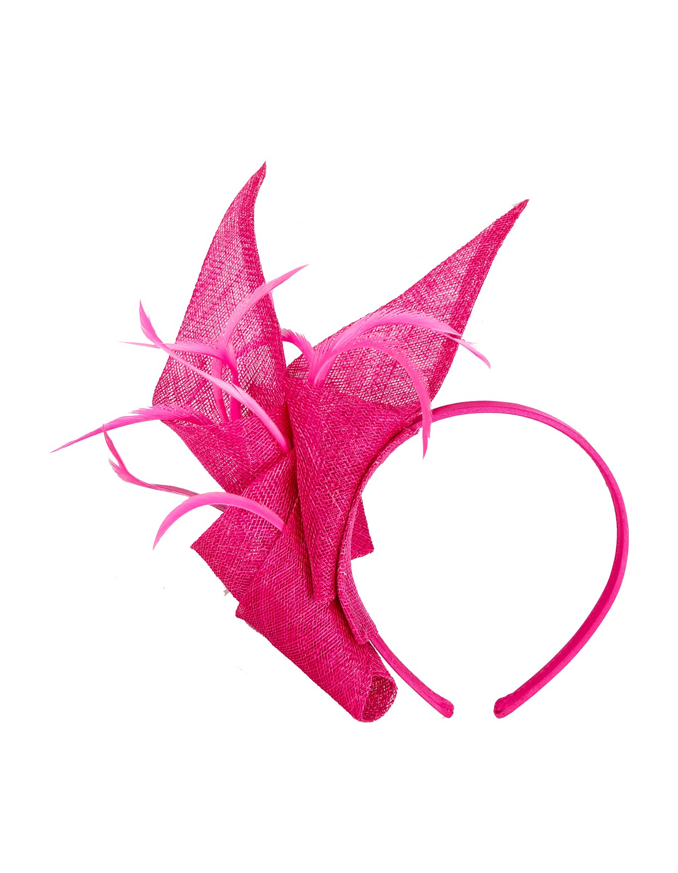 Max Alexander Small Pointy Fuchsia Sinamay Fascinator With Soft ...