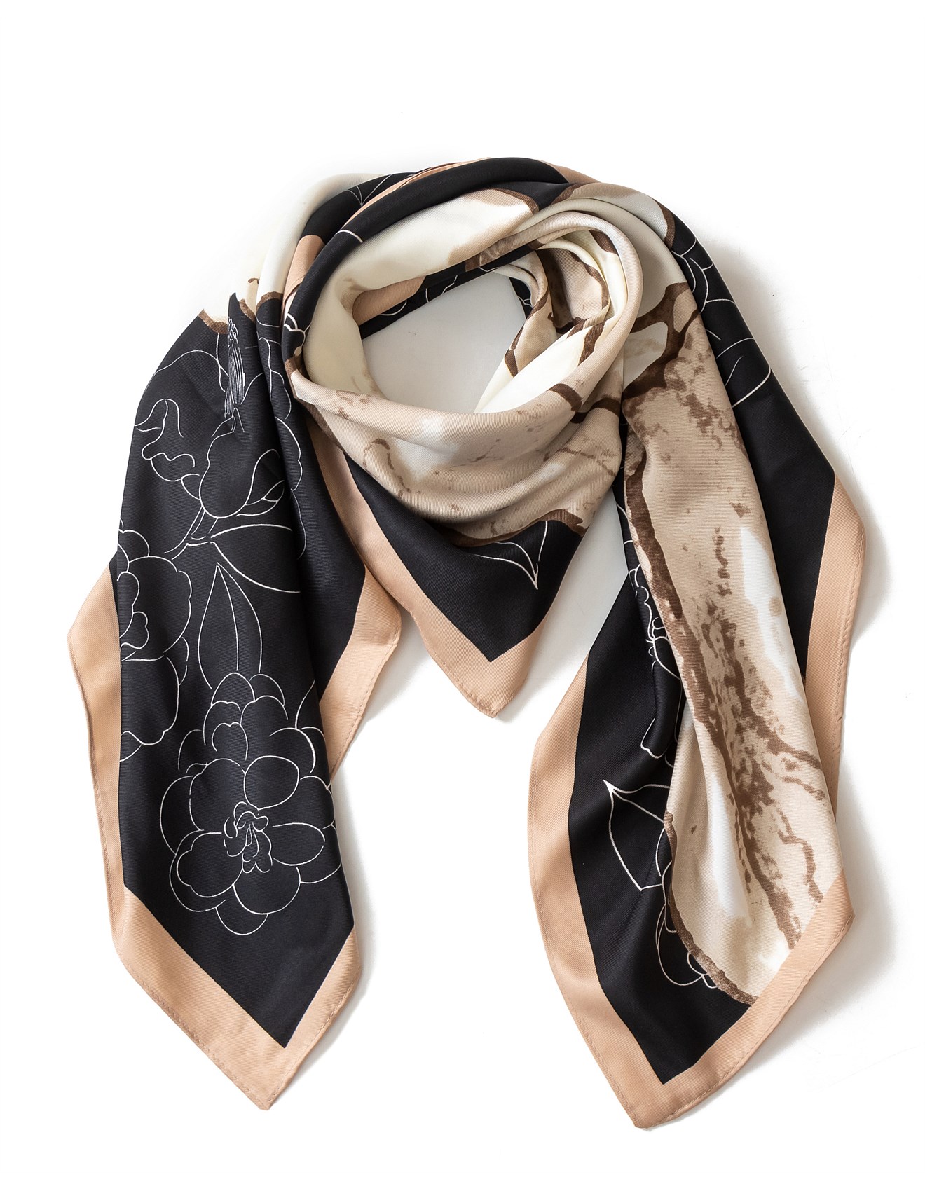 Gregory Ladner Floral Large Square Scarf | David Jones