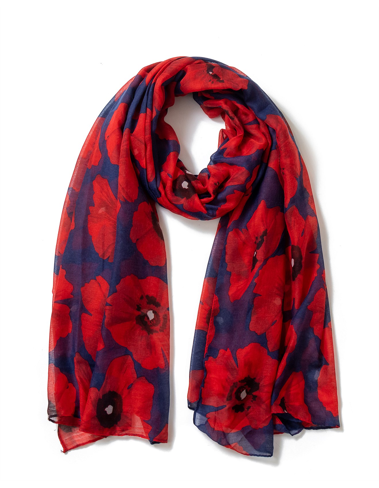 Gregory Ladner Poppy Print Scarf | David Jones