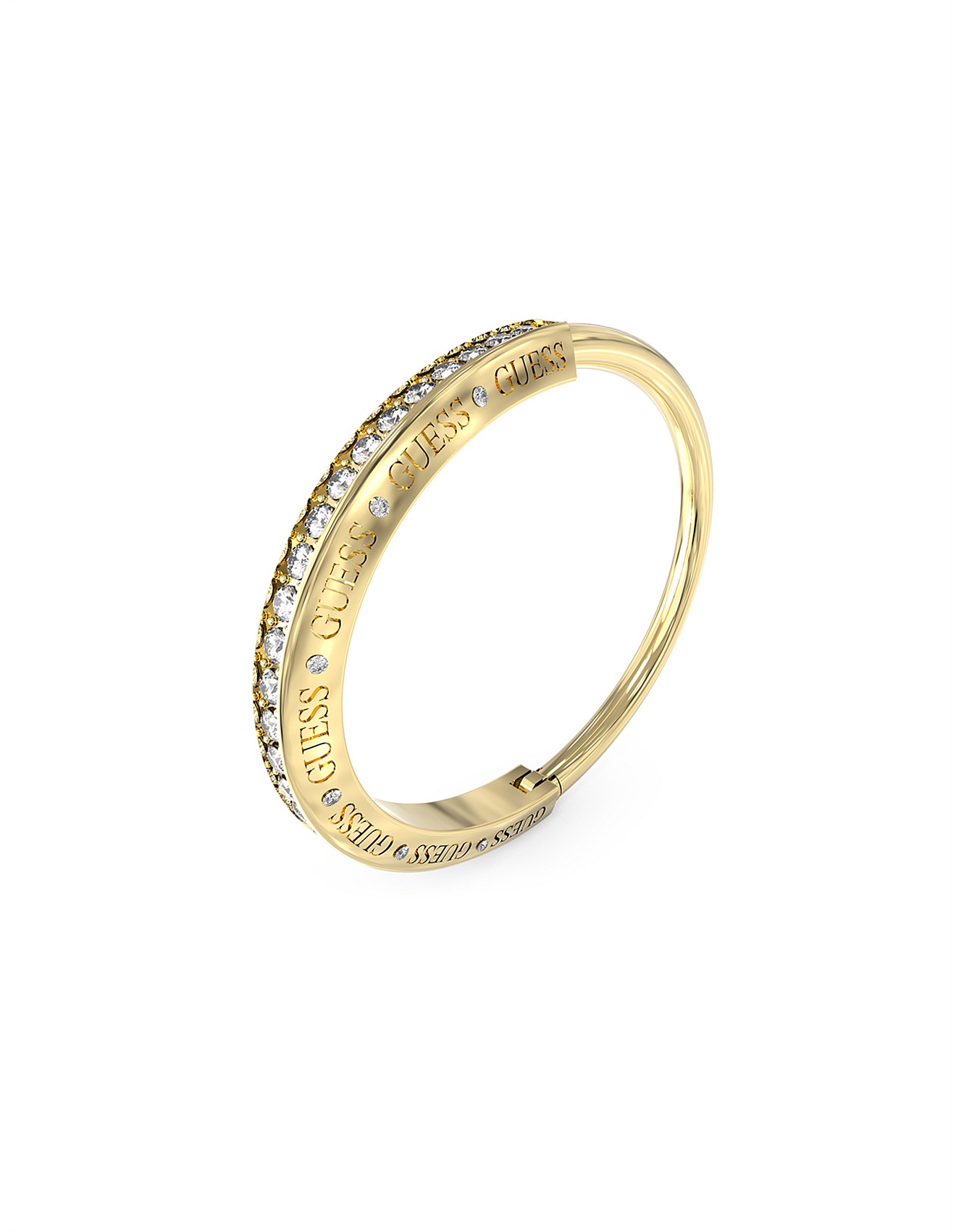 Guess Guess Bond Half Round Pave Gold Bangle | David Jones