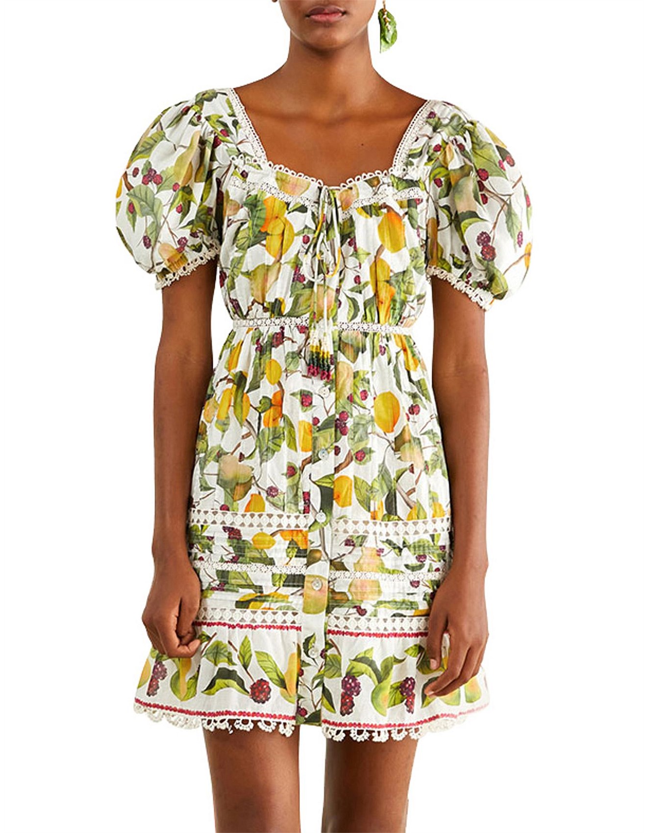 Farm Rio Fruit Orchard Off-white Mini Dress | David Jones