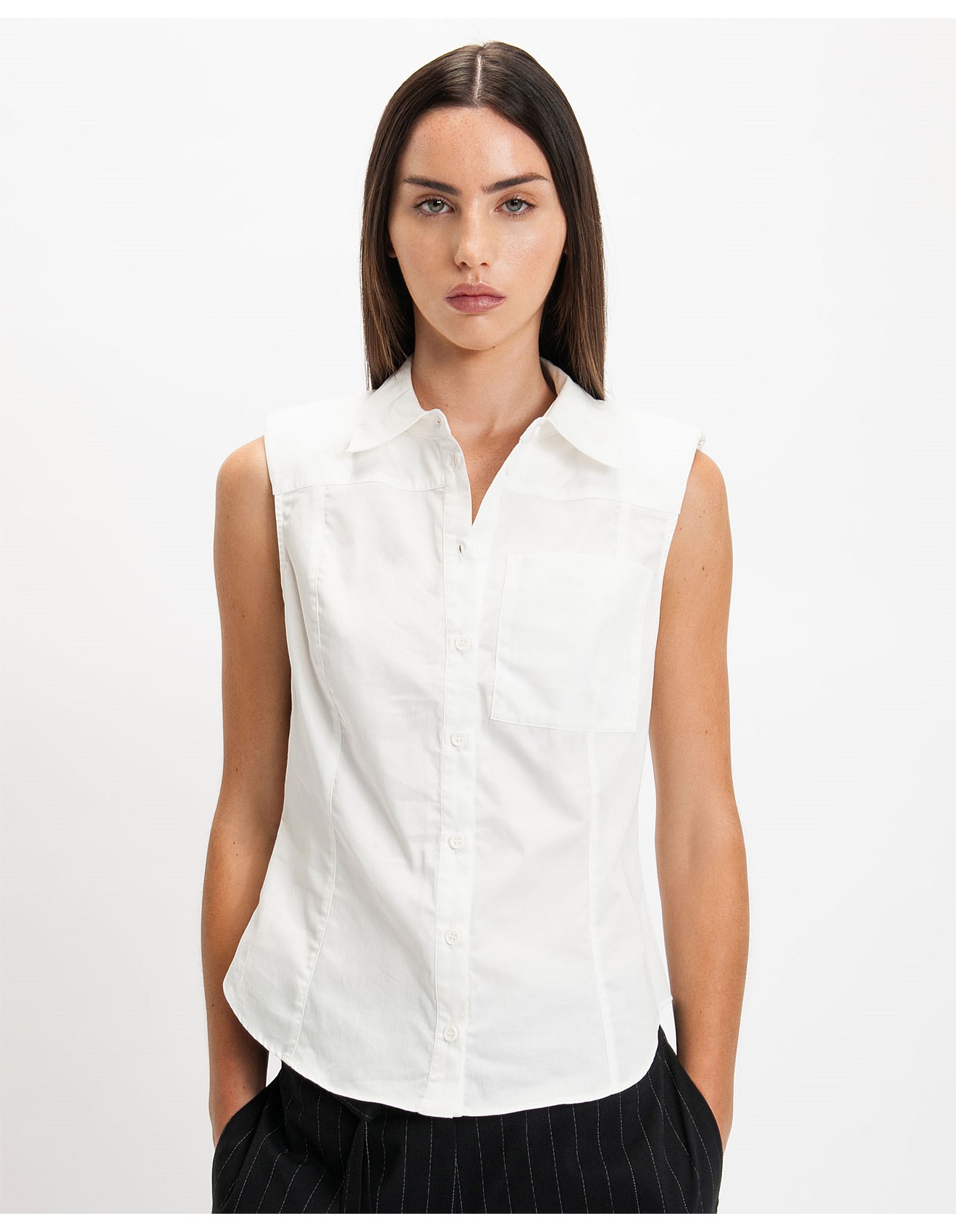 Cue Shoulder Pad Shirt | David Jones