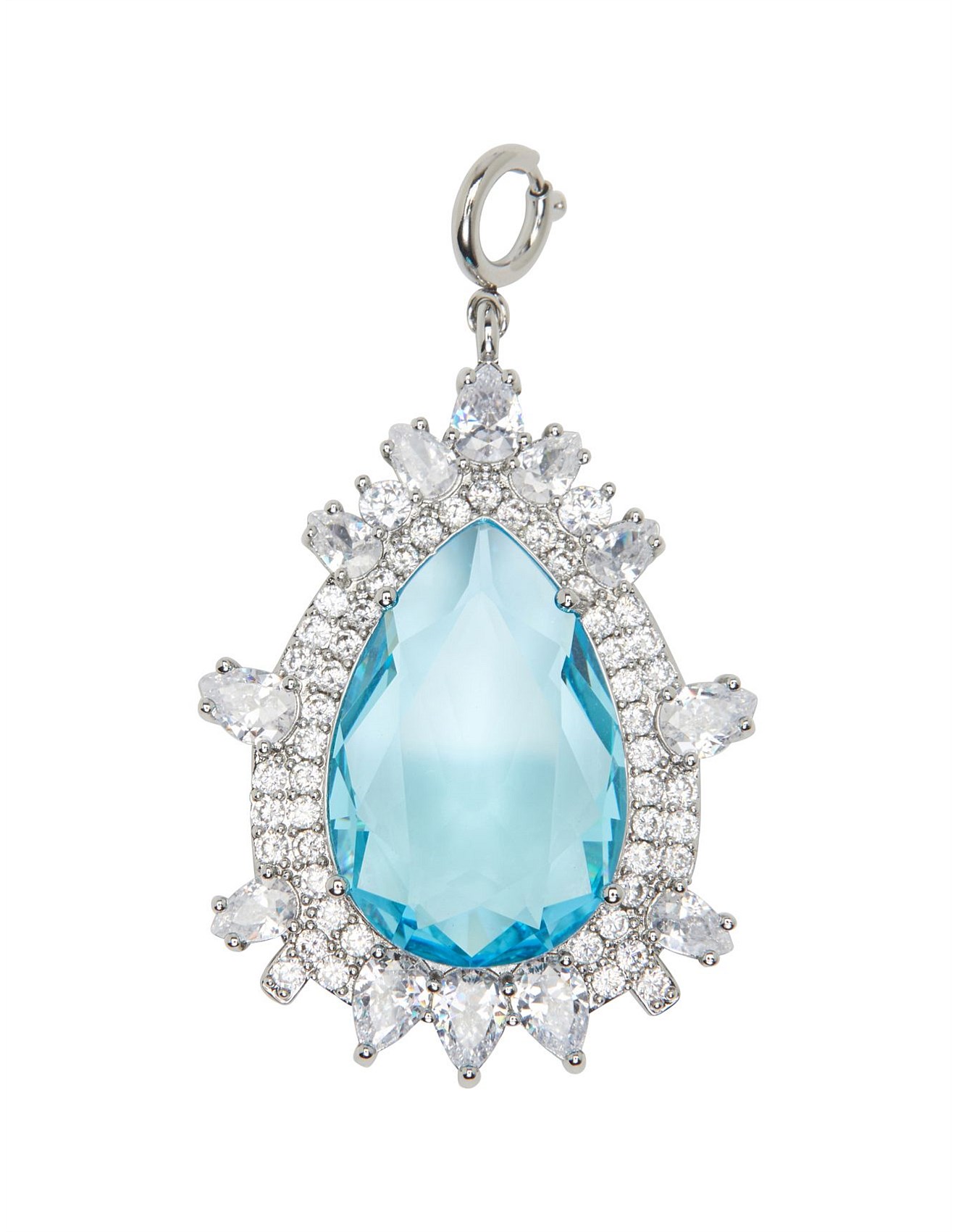 Rabanne Rabanne Teardrop Charm -Aquamarine/Silver | David Jones