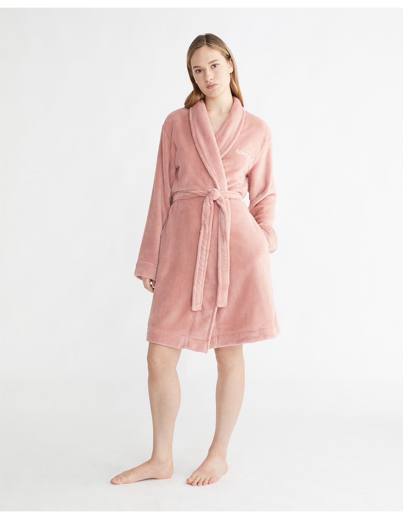 Calvin Klein Fluffy Robe Ash Rose | David Jones