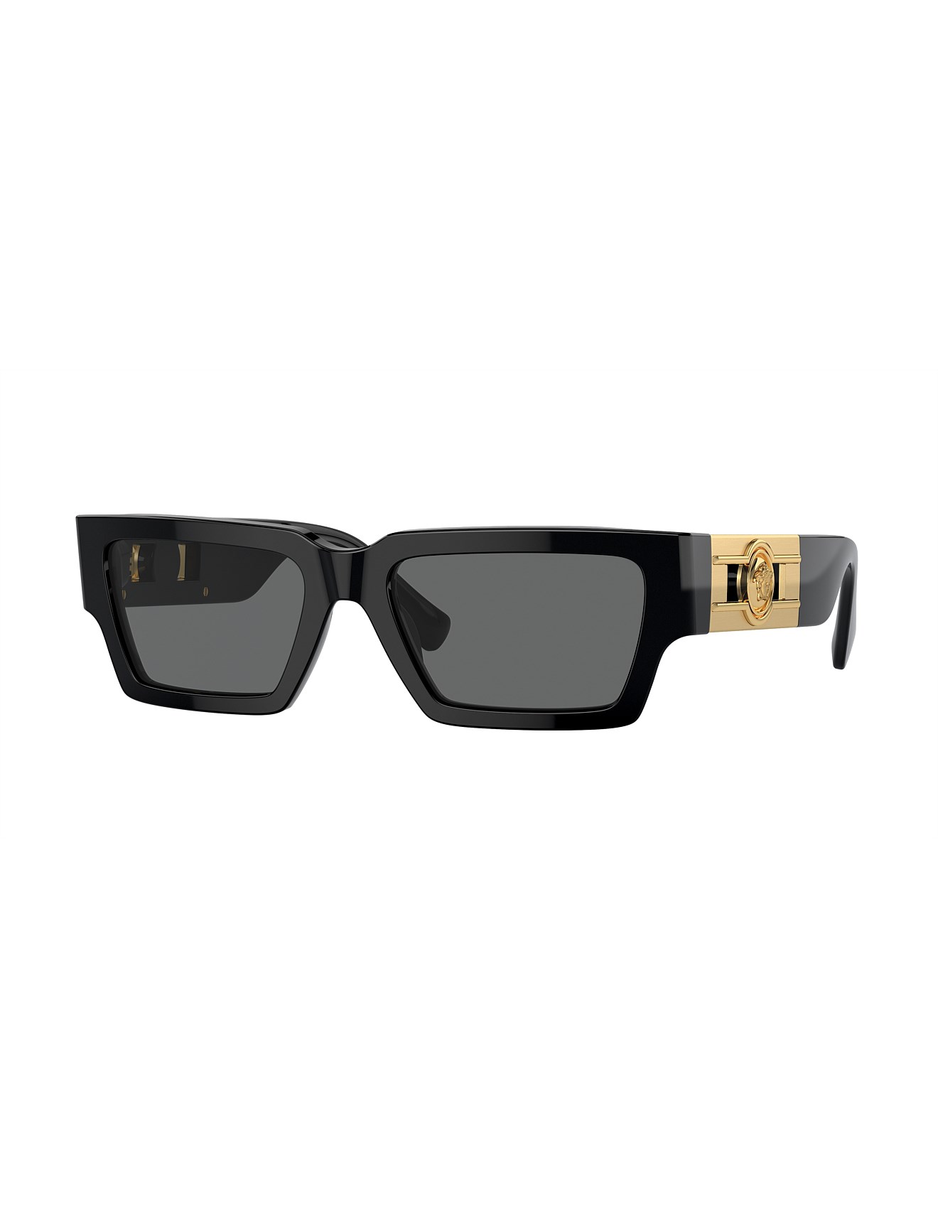 Versace Rectangle Black Dark Grey Sunglass | David Jones