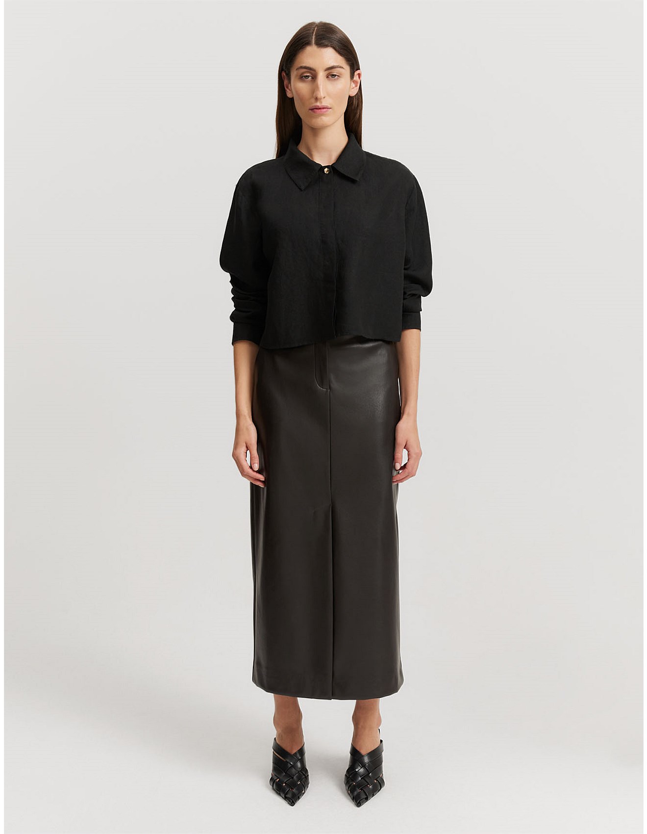 Country Road Cropped Linen Shirt | David Jones