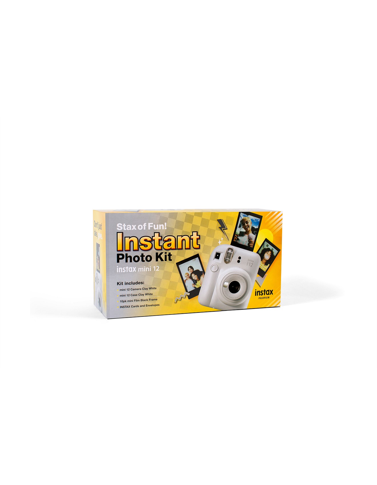 Fujifilm Stax Of Fun Instax Mini 12 Instant Photo Kit -Clay White ...