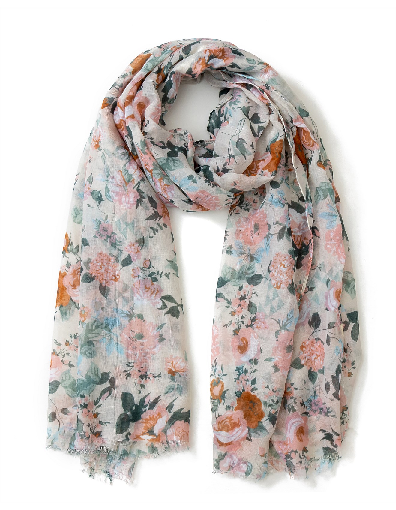 Gregory Ladner Floral Print Scarf | David Jones