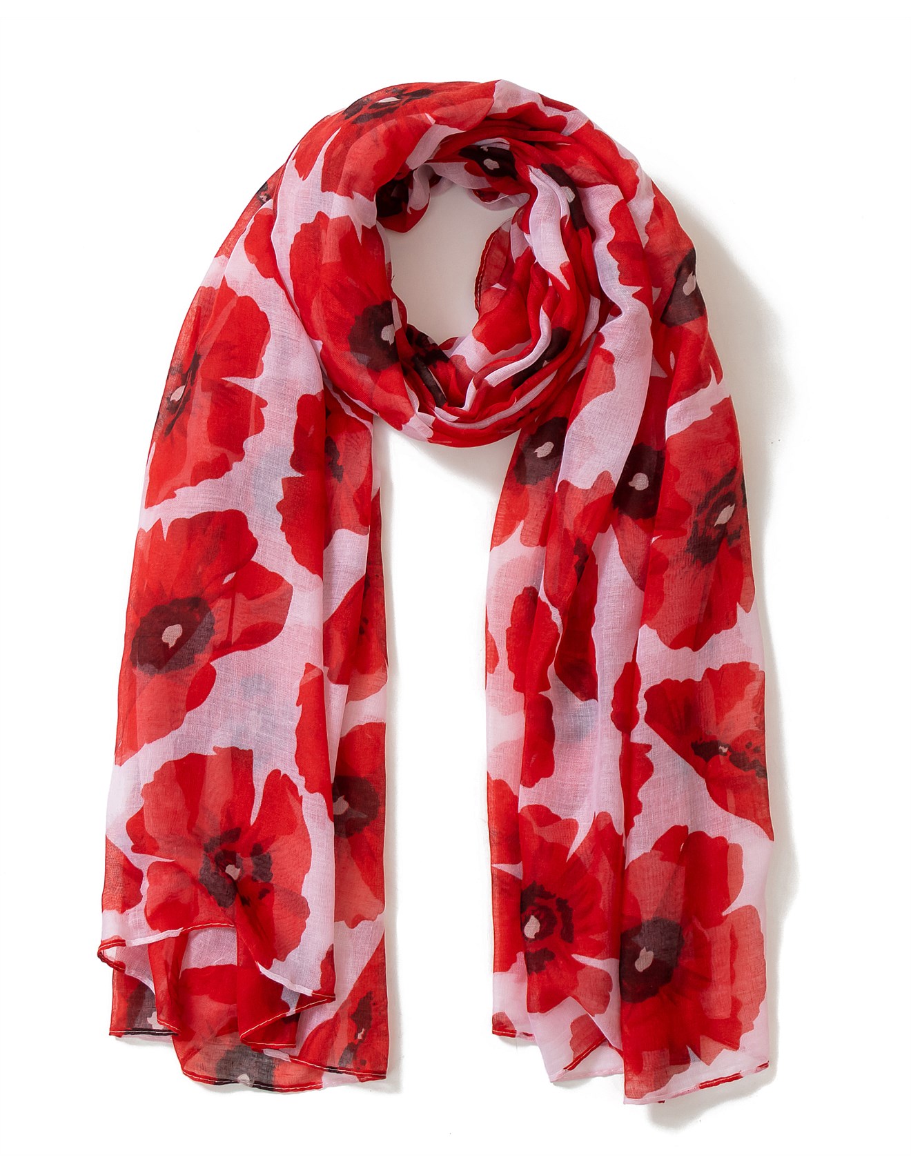Gregory Ladner Poppy Print Scarf | David Jones