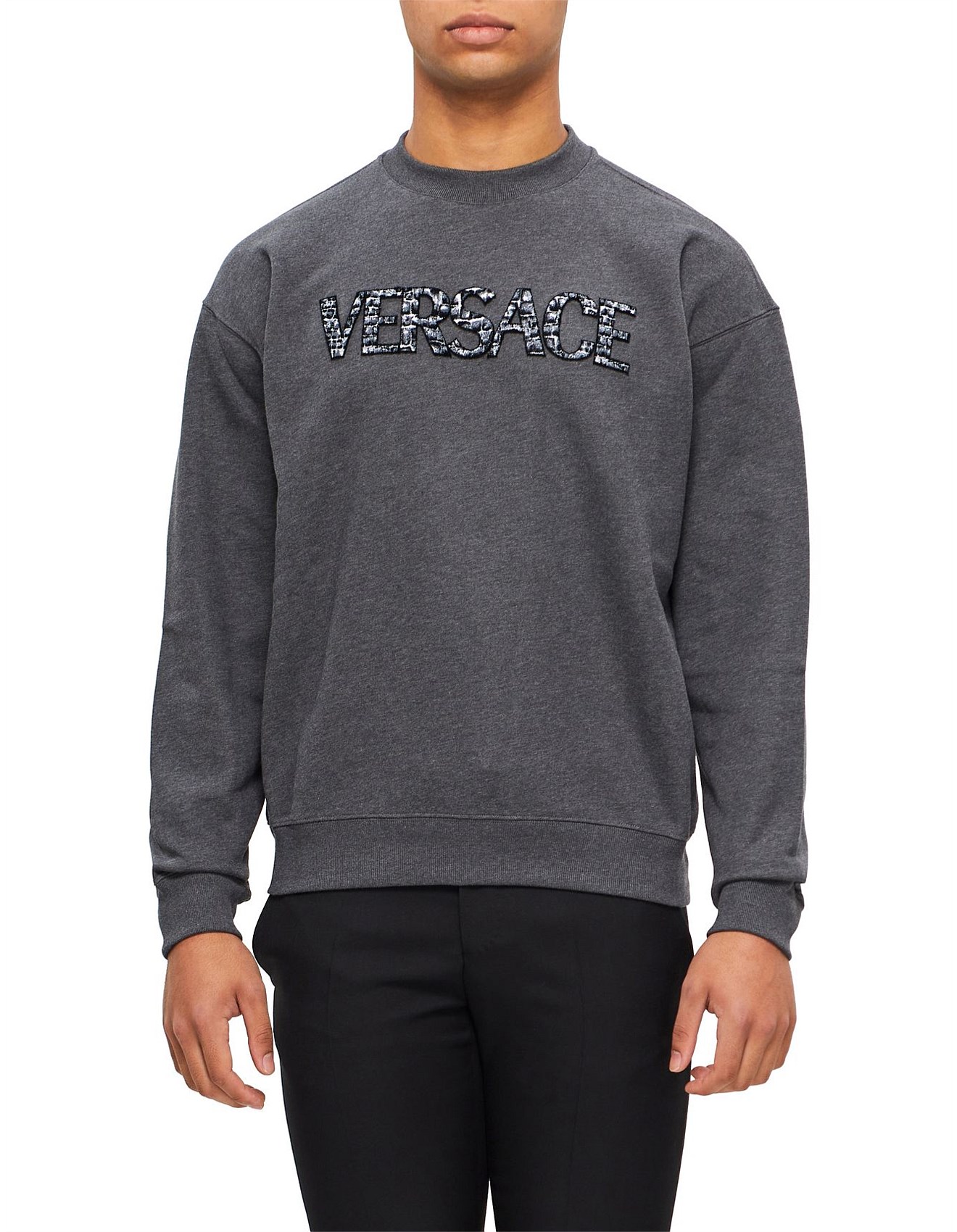 Versace Collection Versace Embroidery Brushed Sweatshirt | David Jones