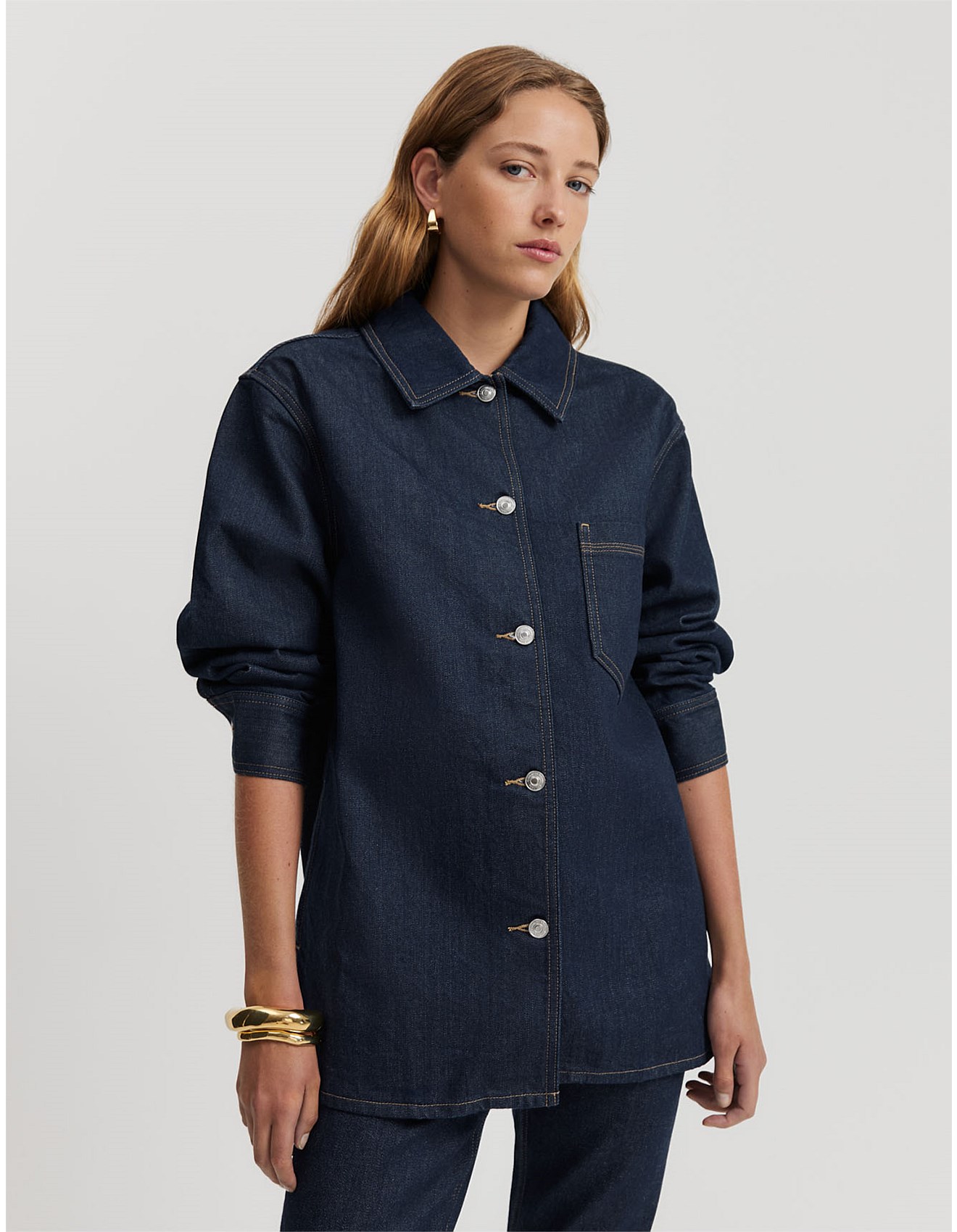 Country Road Denim Shacket | David Jones