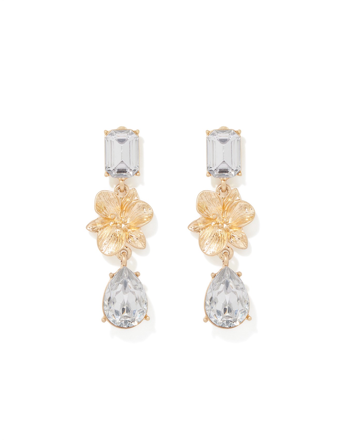 Forever New Signature Blythe Glass Flower Drop Earrings | David Jones