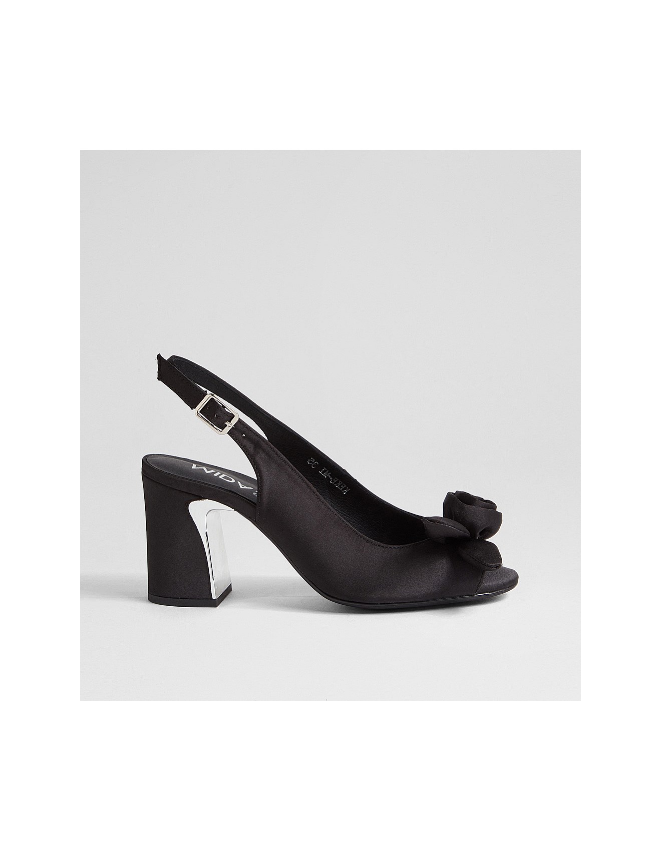 Midas Keke Black Satin Sandals | David Jones