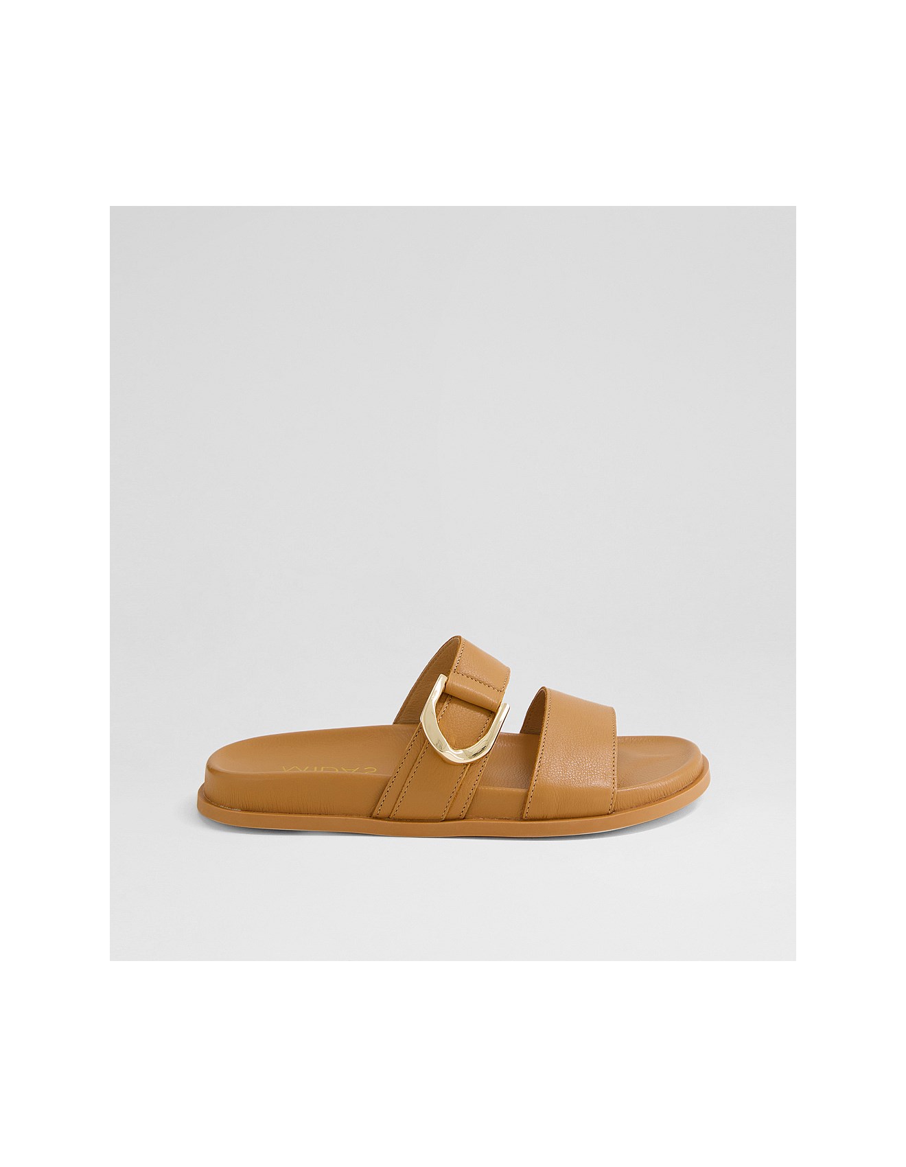 Midas Valanse Dark Tan Leather Slides | David Jones