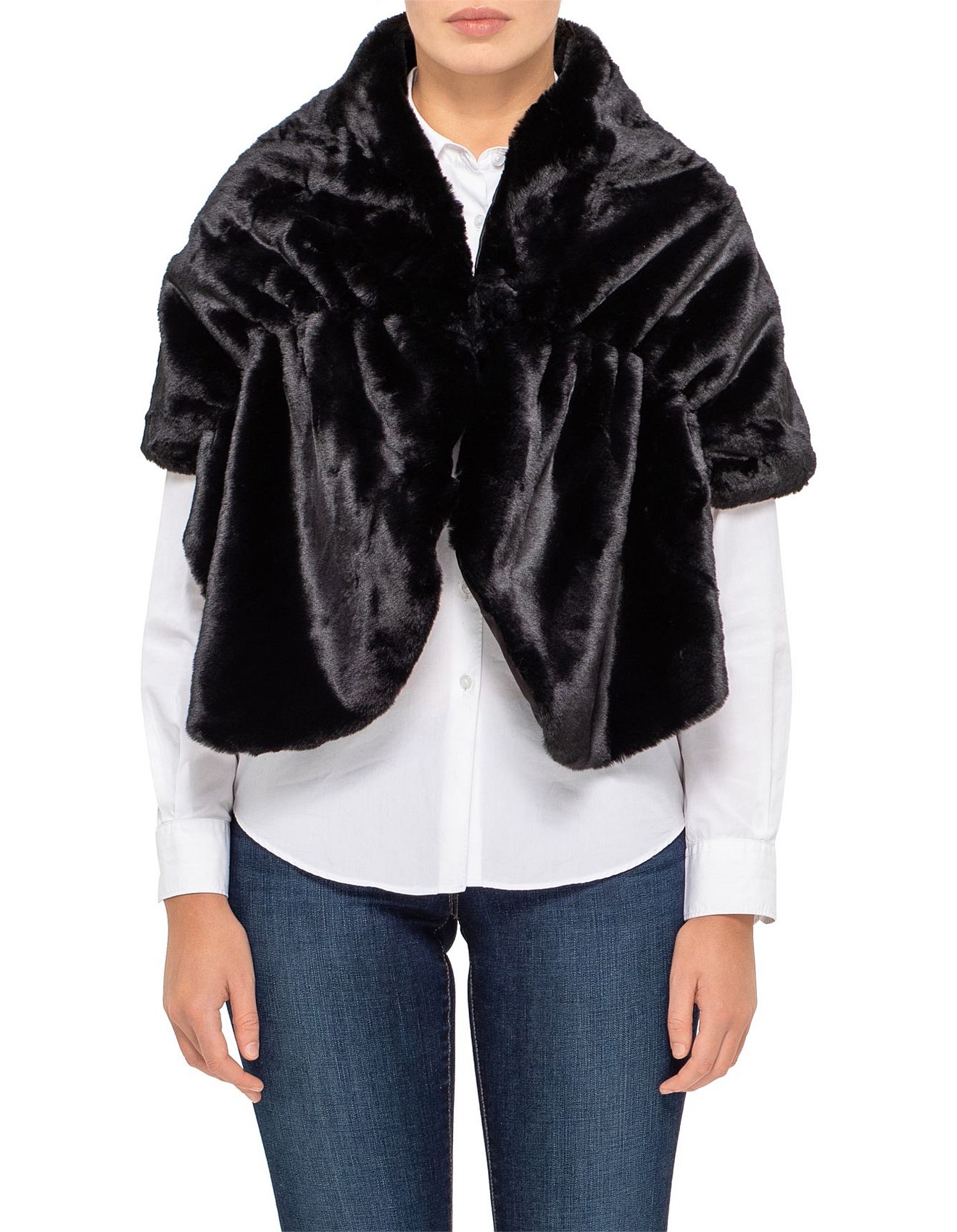 Milana Faux Fur Cape | David Jones
