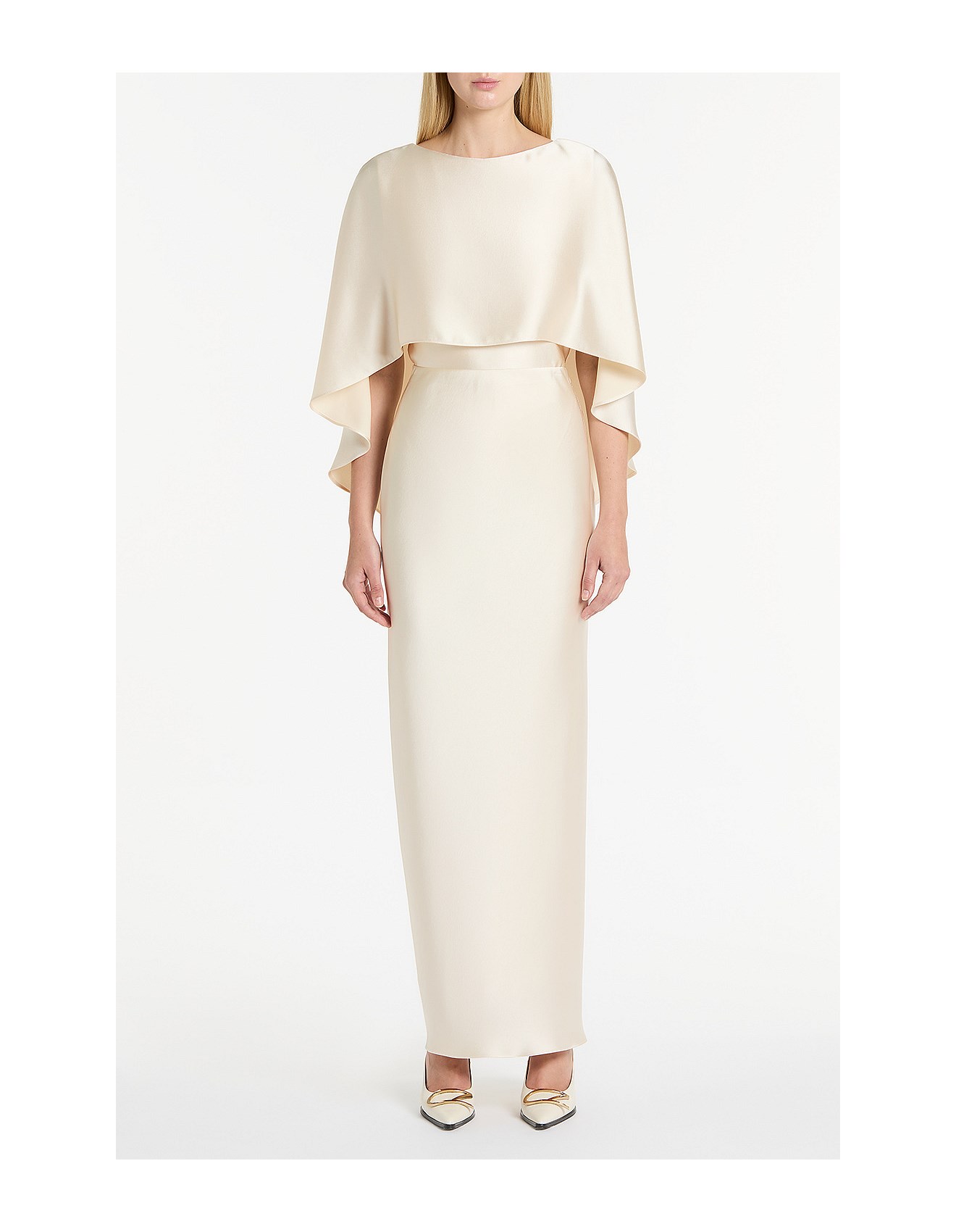 Carla Zampatti Ivory Satin Cape Top | David Jones