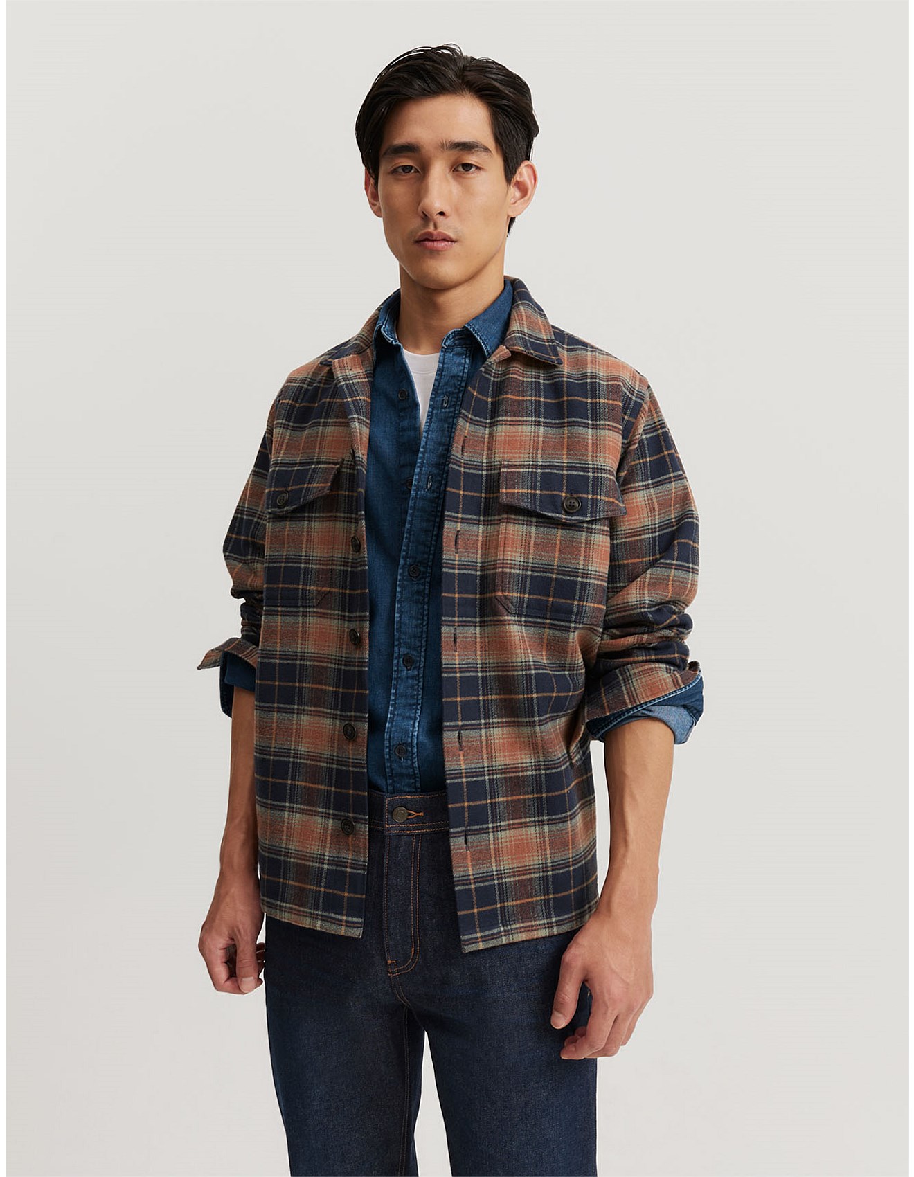 Country Road Lightweight Check Overshirt | David Jones