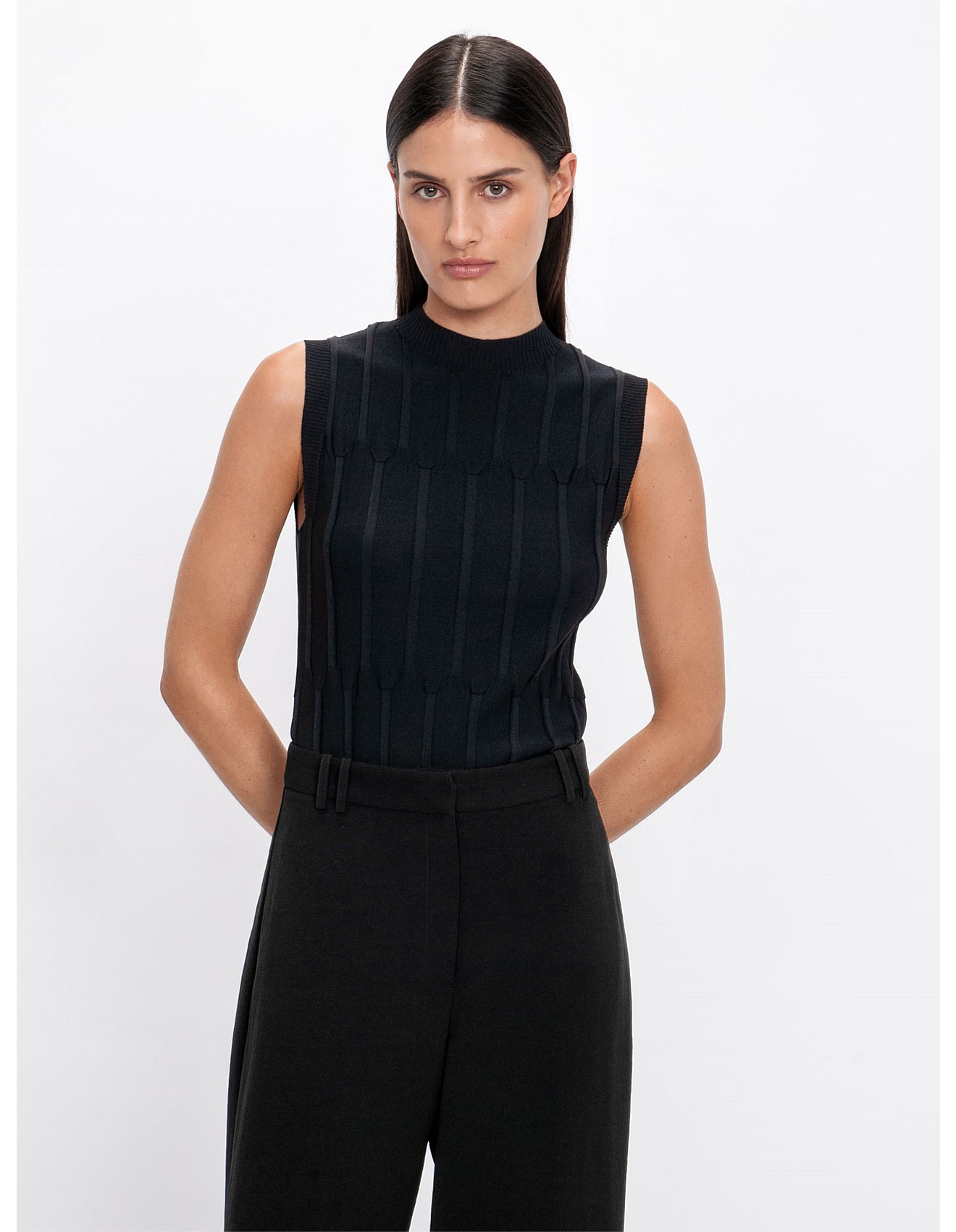 Veronika Maine Column Rib Knit Tank | David Jones