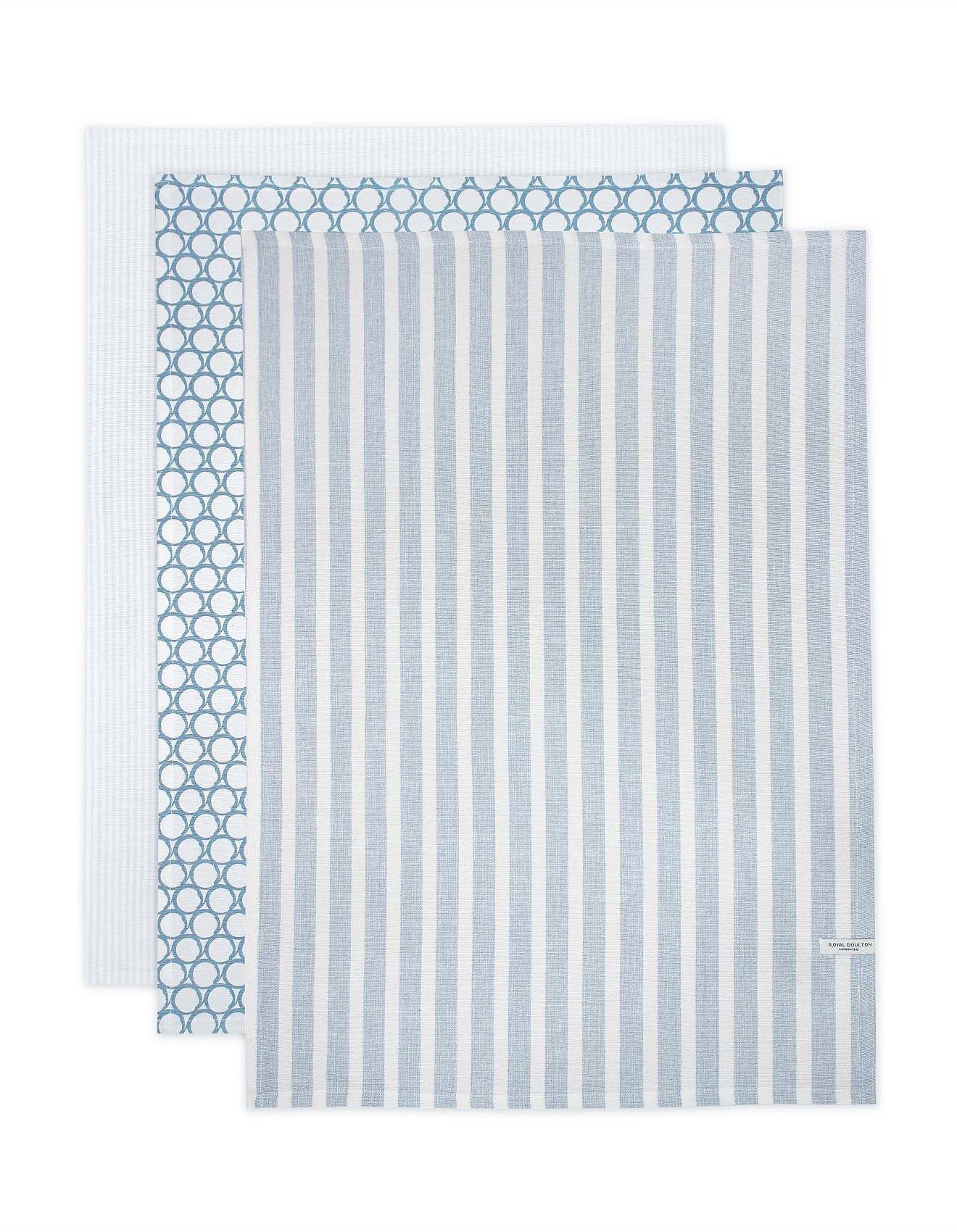 Royal Doulton Pacific Blue Tea Towel 50x70cm Stripe Set Of 3 | David Jones