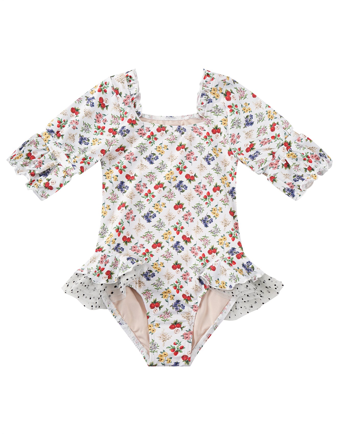 Aqua Blu Petit Four Short Sleeve Puff One Piece | David Jones