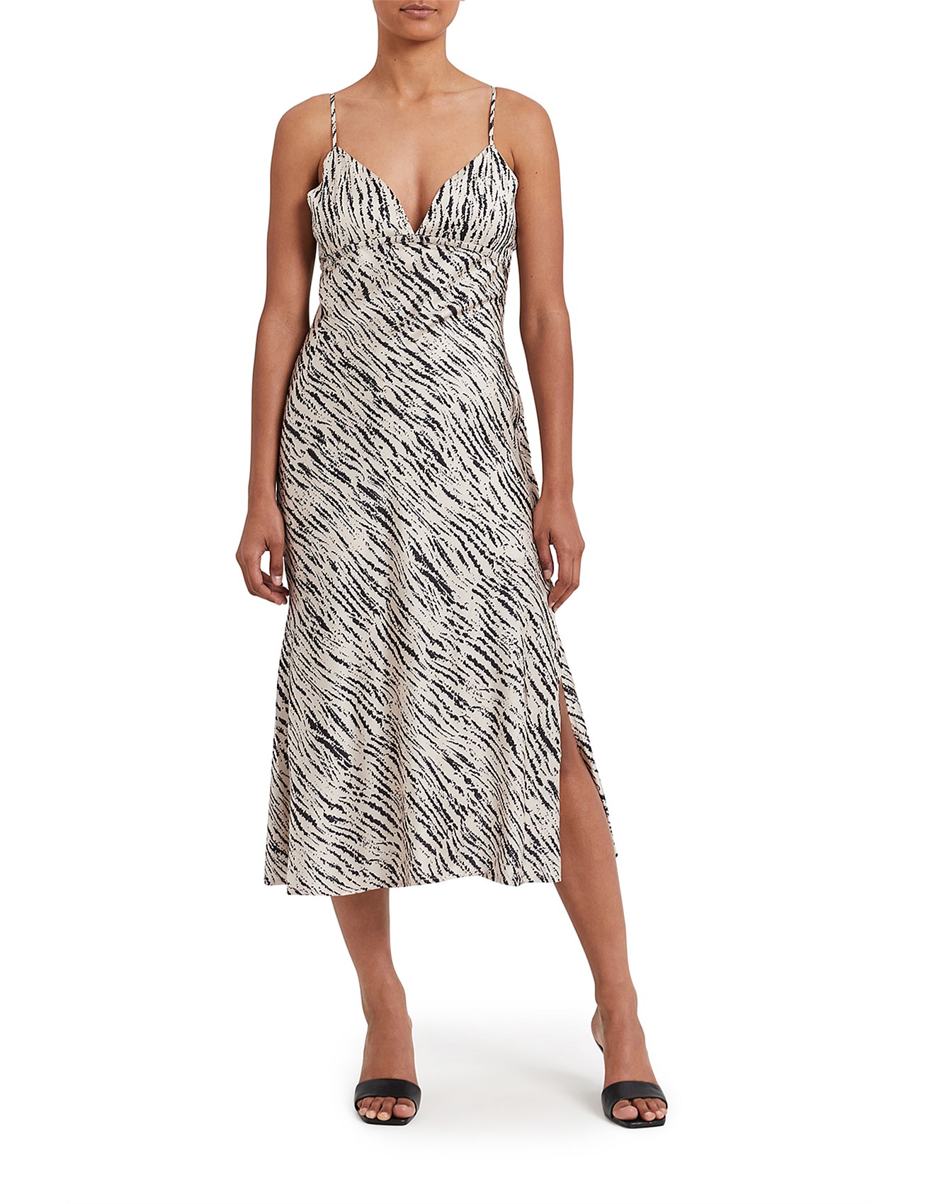 First Mse Leya Satin Midi Dress | David Jones