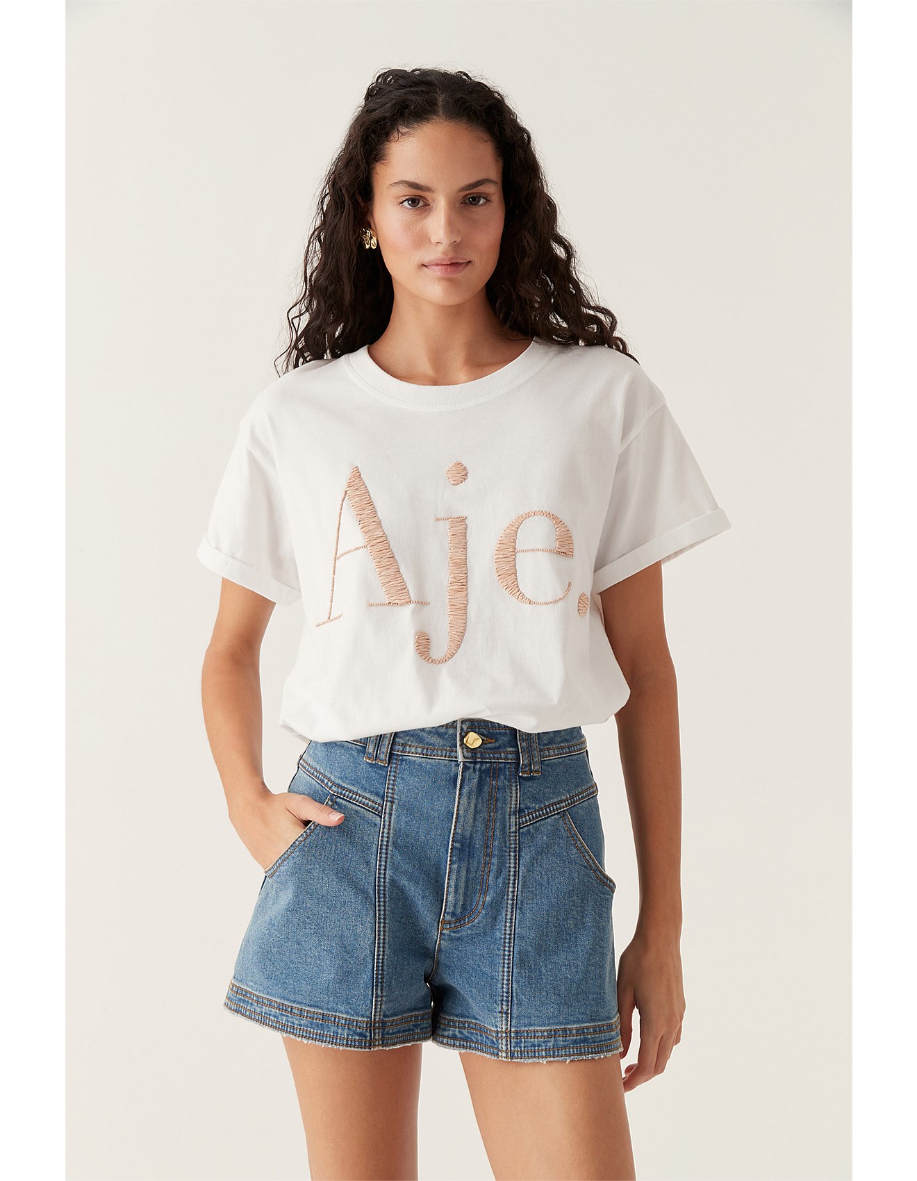 Aje Evera Rafia Logo Heritage Tee | David Jones