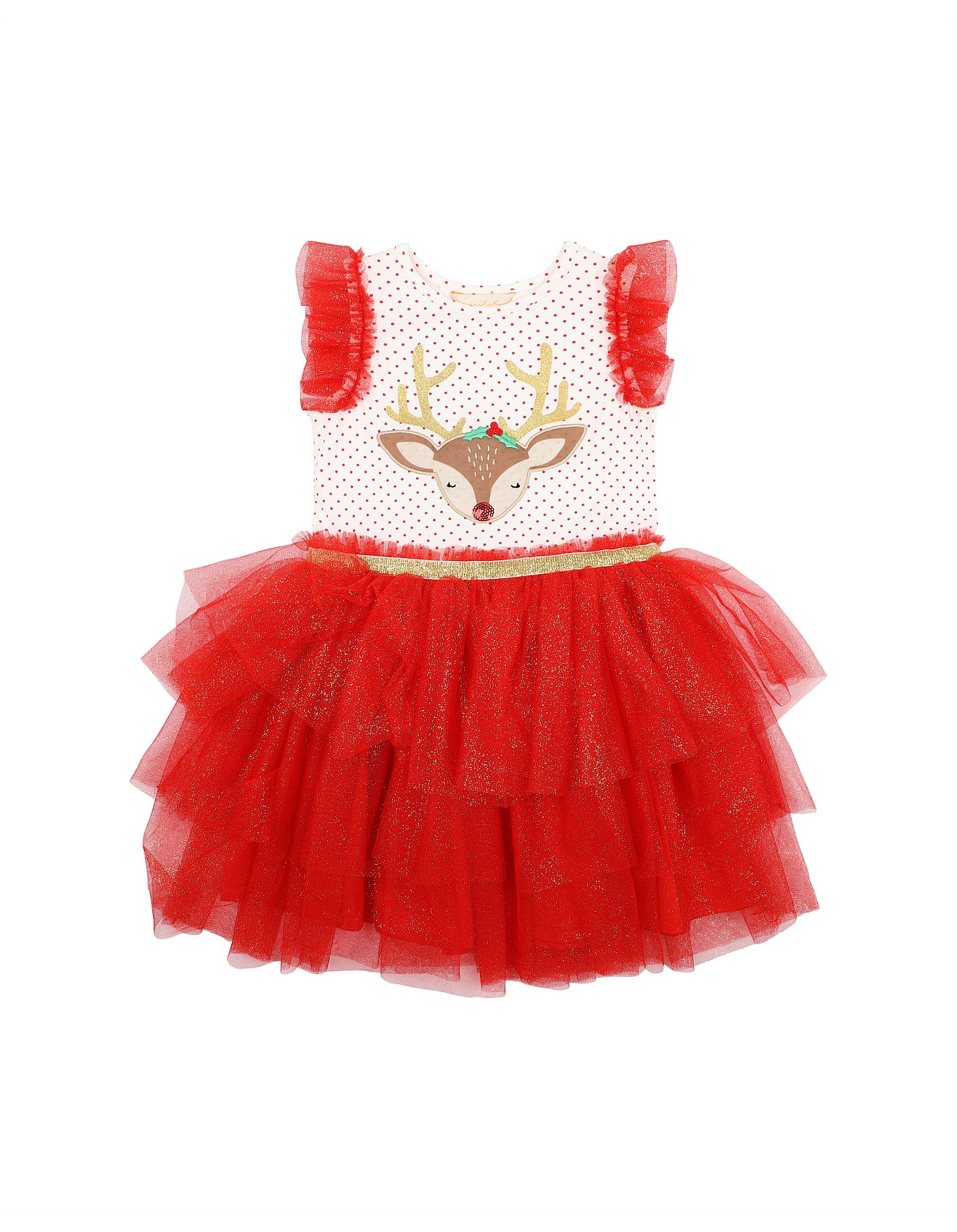 Minihaha Reindeer Dress With Layered Skirt | David Jones
