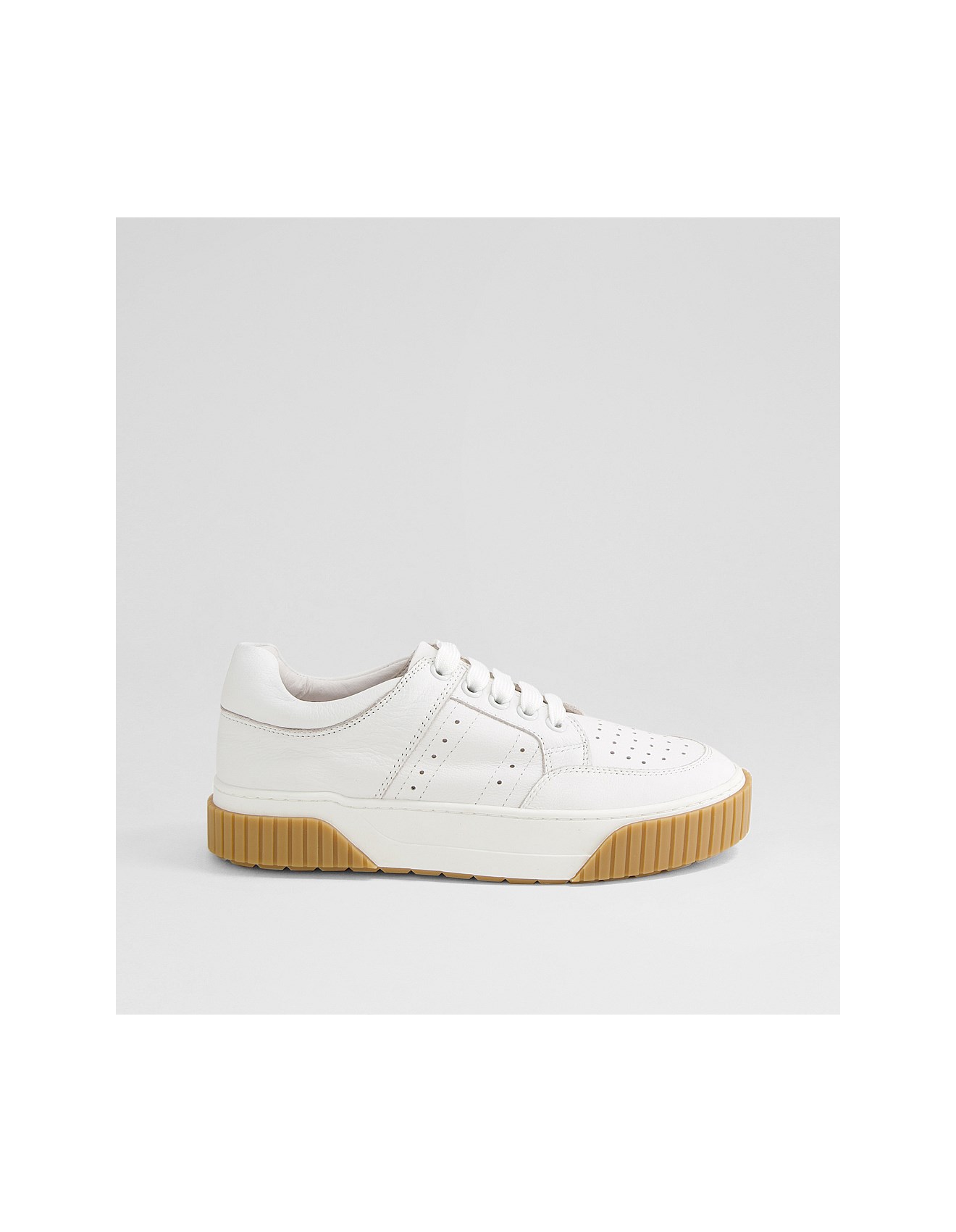 Midas Jonor White Gum Leather Sneakers | David Jones
