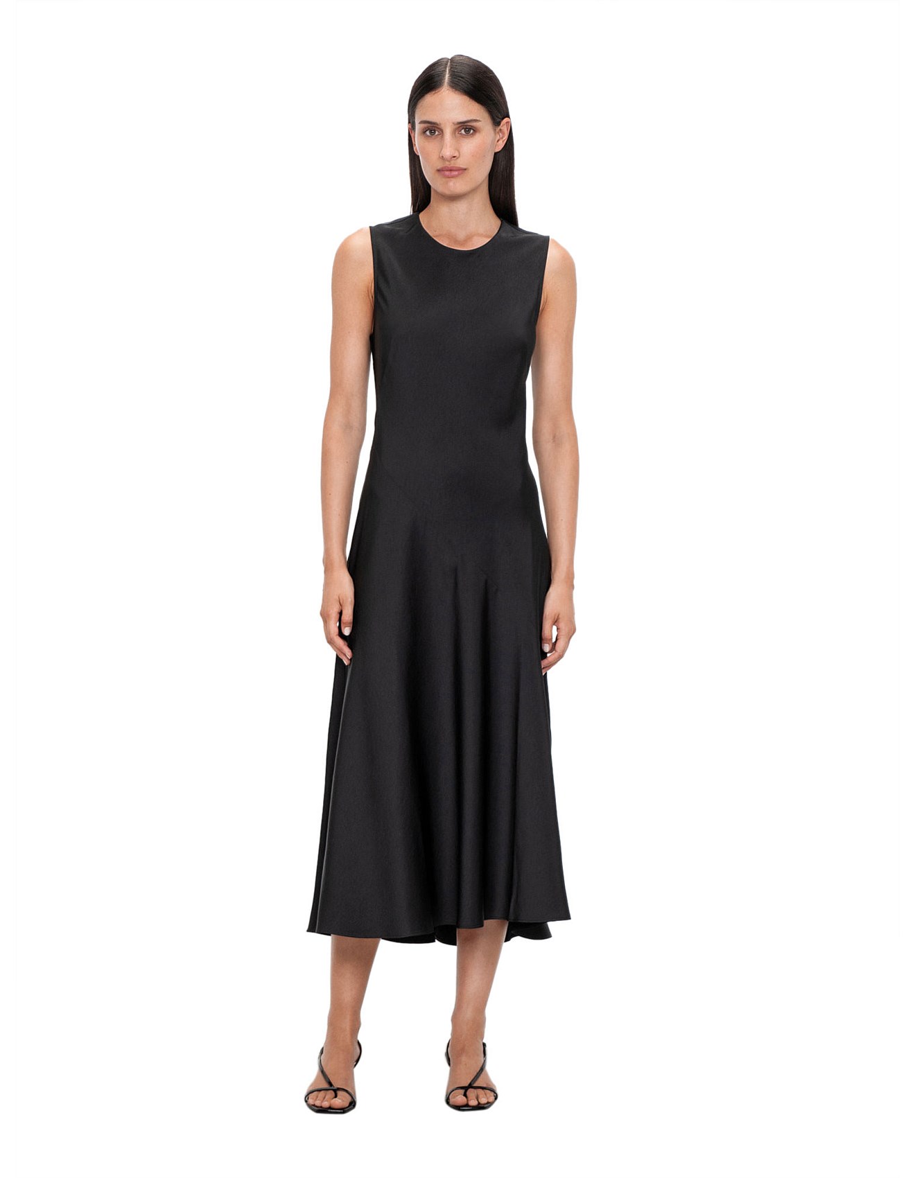 Veronika Maine Washer Satin Flounce Yoke Dress | David Jones