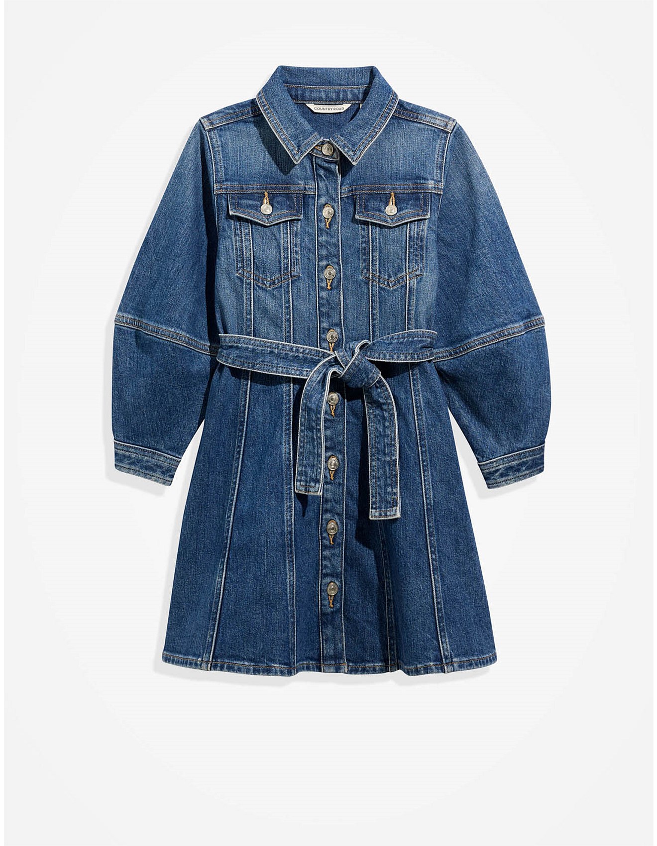 Country Road Blouson Denim Mini Dress | David Jones