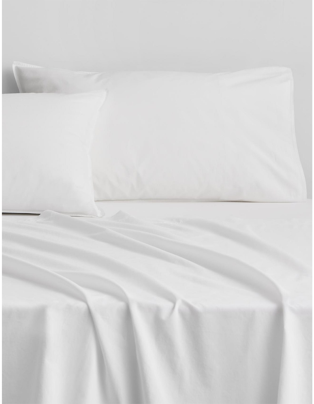 Sheridan Bayley Washed Percale King Single Sheet Set In White | David Jones