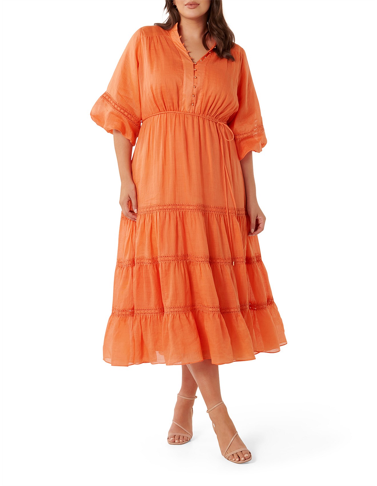 Forever New Melanie Curve Trim Insert Midi Dress | David Jones