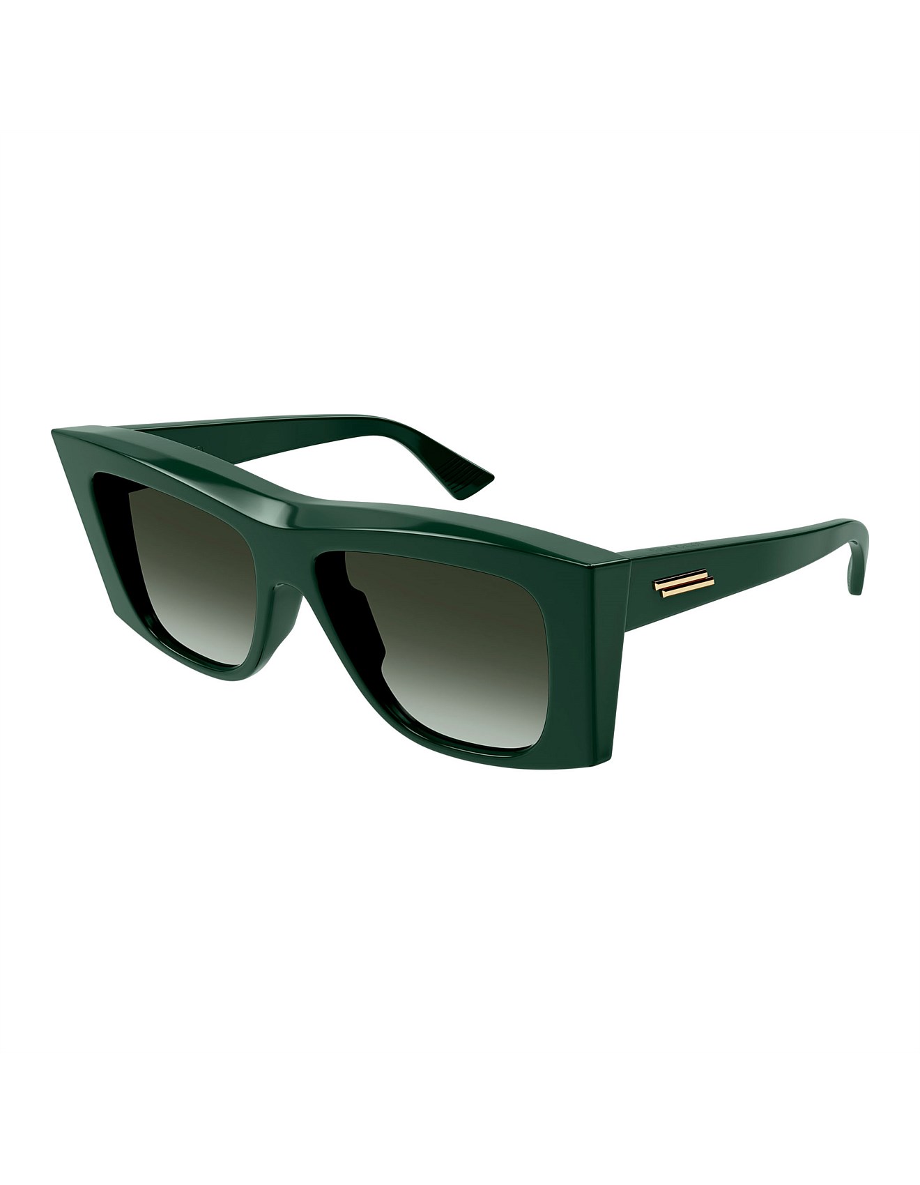 Bottega Veneta Green Rectangle Sunglasses | David Jones