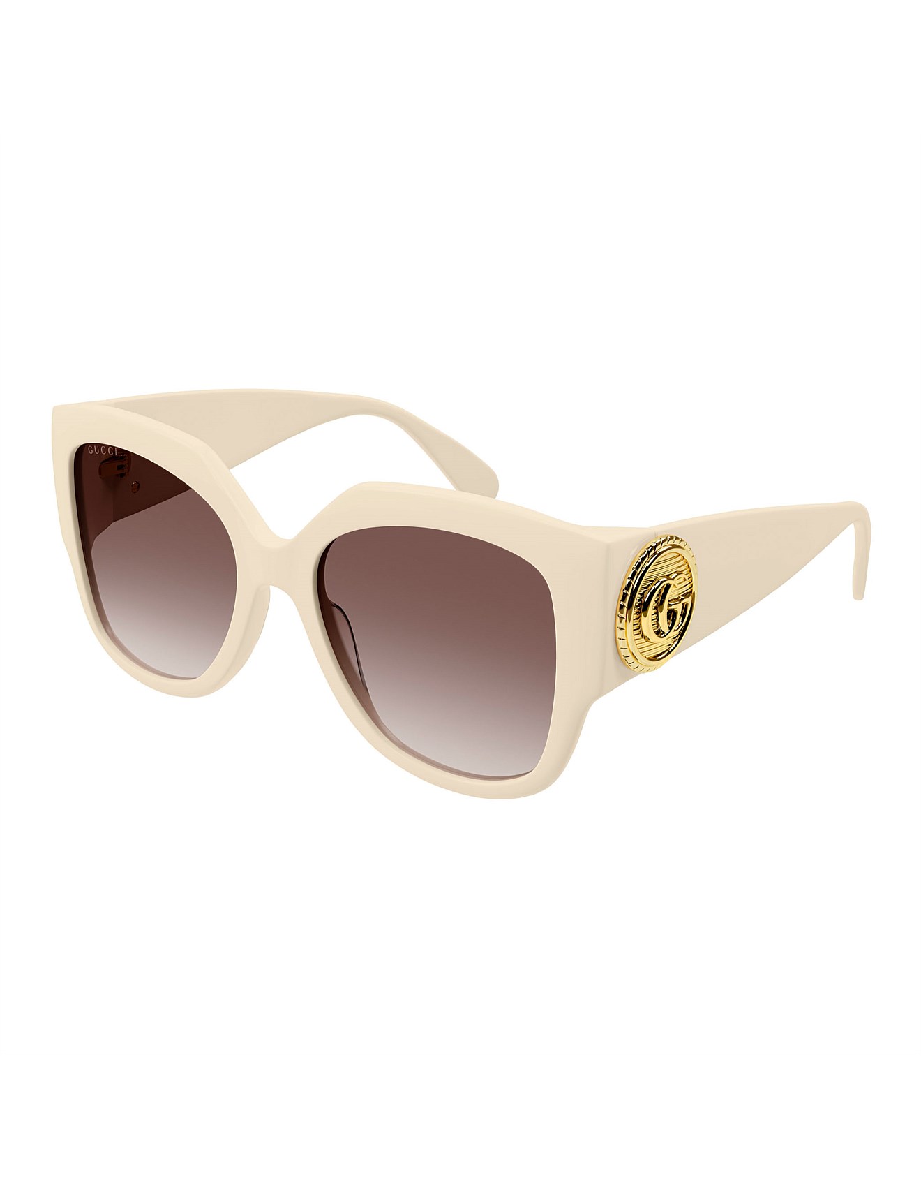 Gucci White Rectangle Sunglasses | David Jones