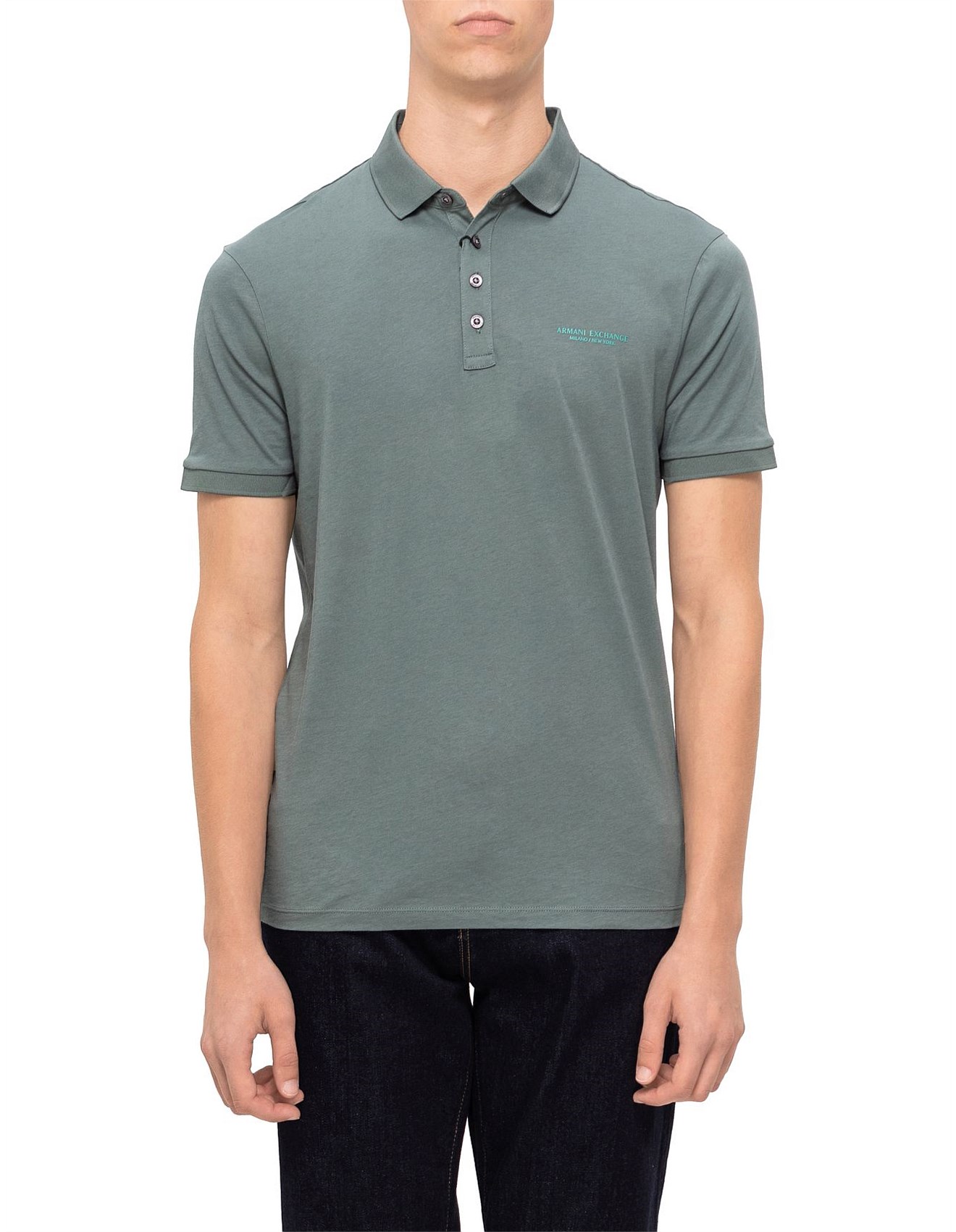 Armani Exchange Micro Logo Chest Polo | David Jones
