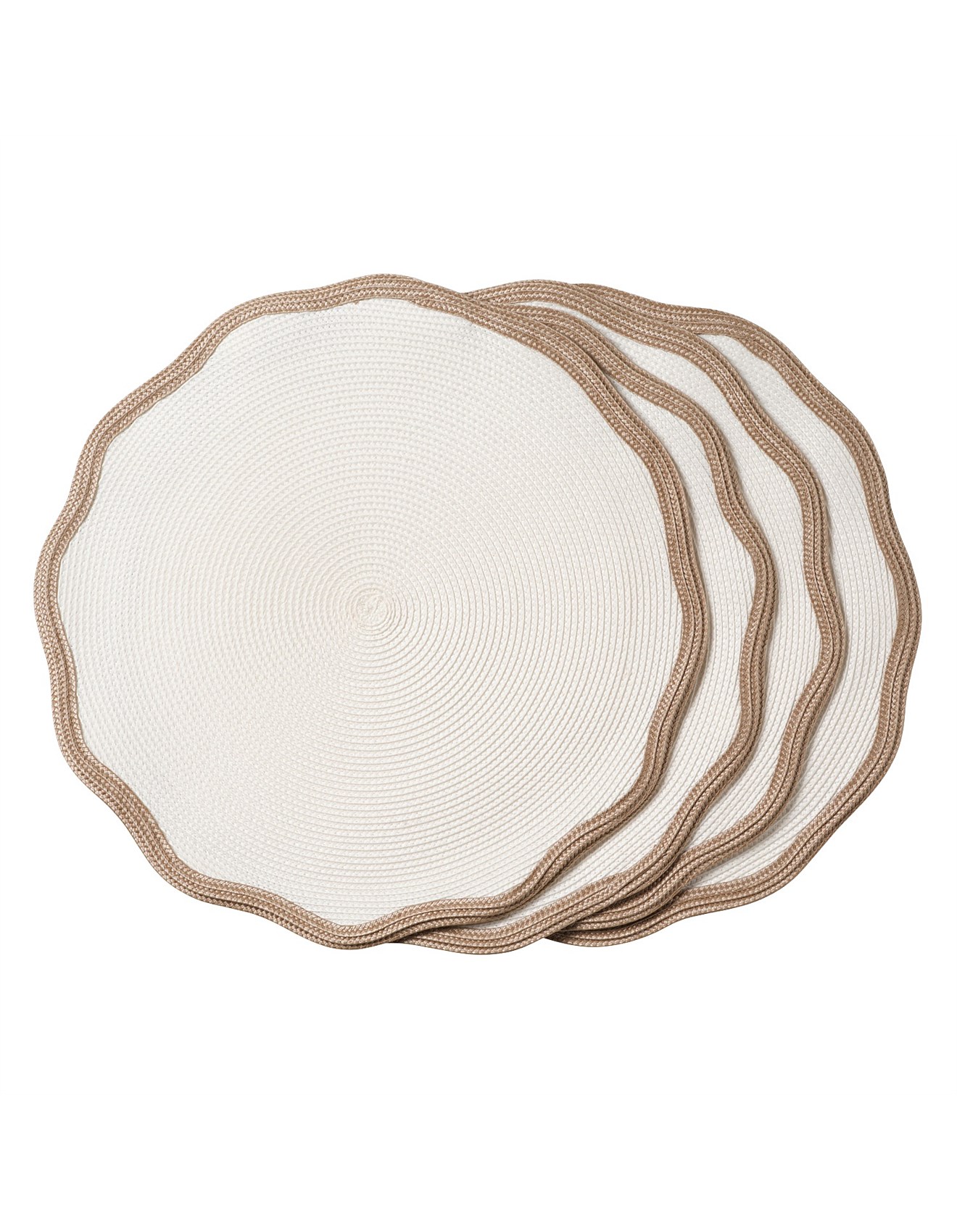 In the Roundhouse Straw Wave Placemats Beige | David Jones