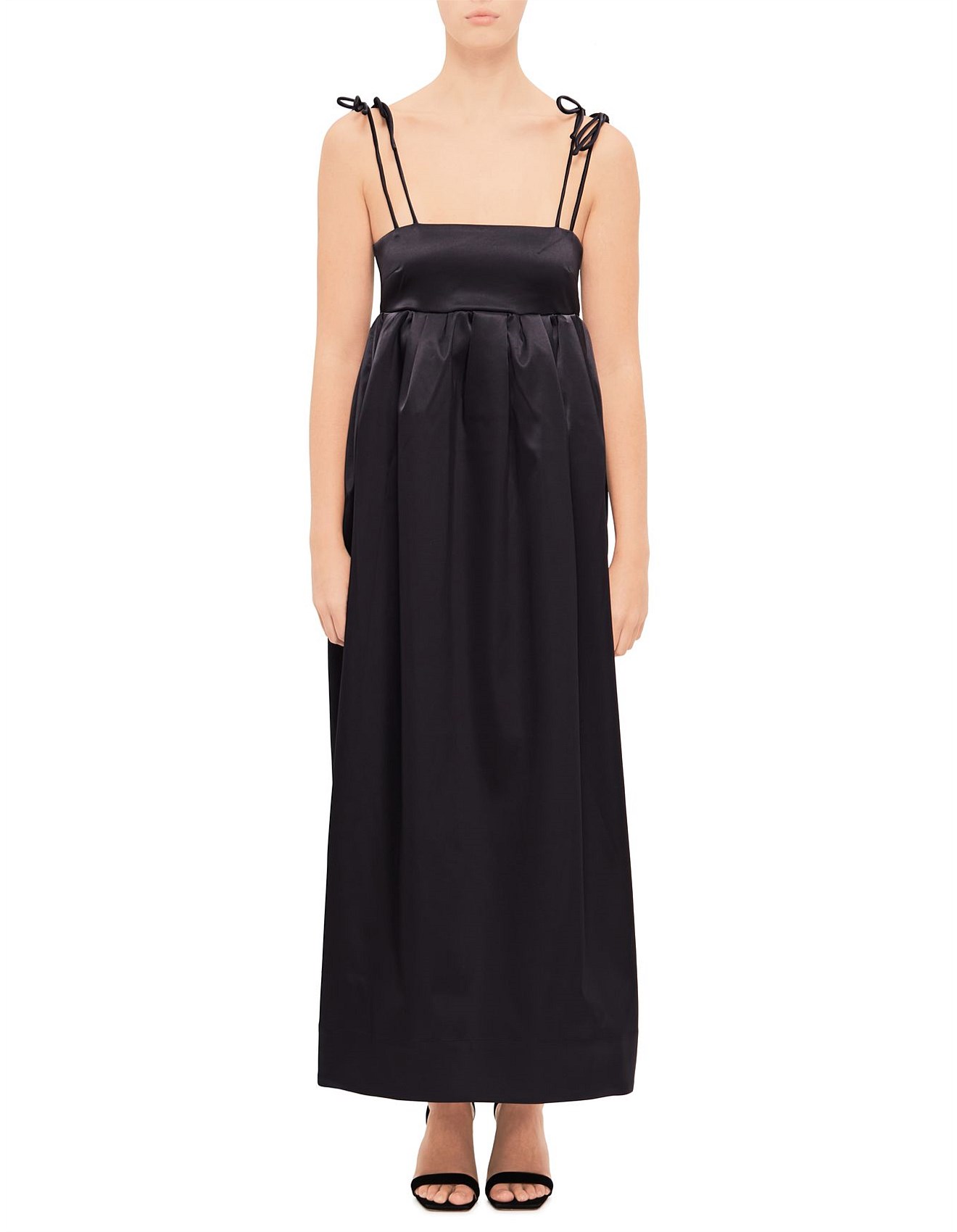 Ganni Double Satin String Maxi Dress | David Jones