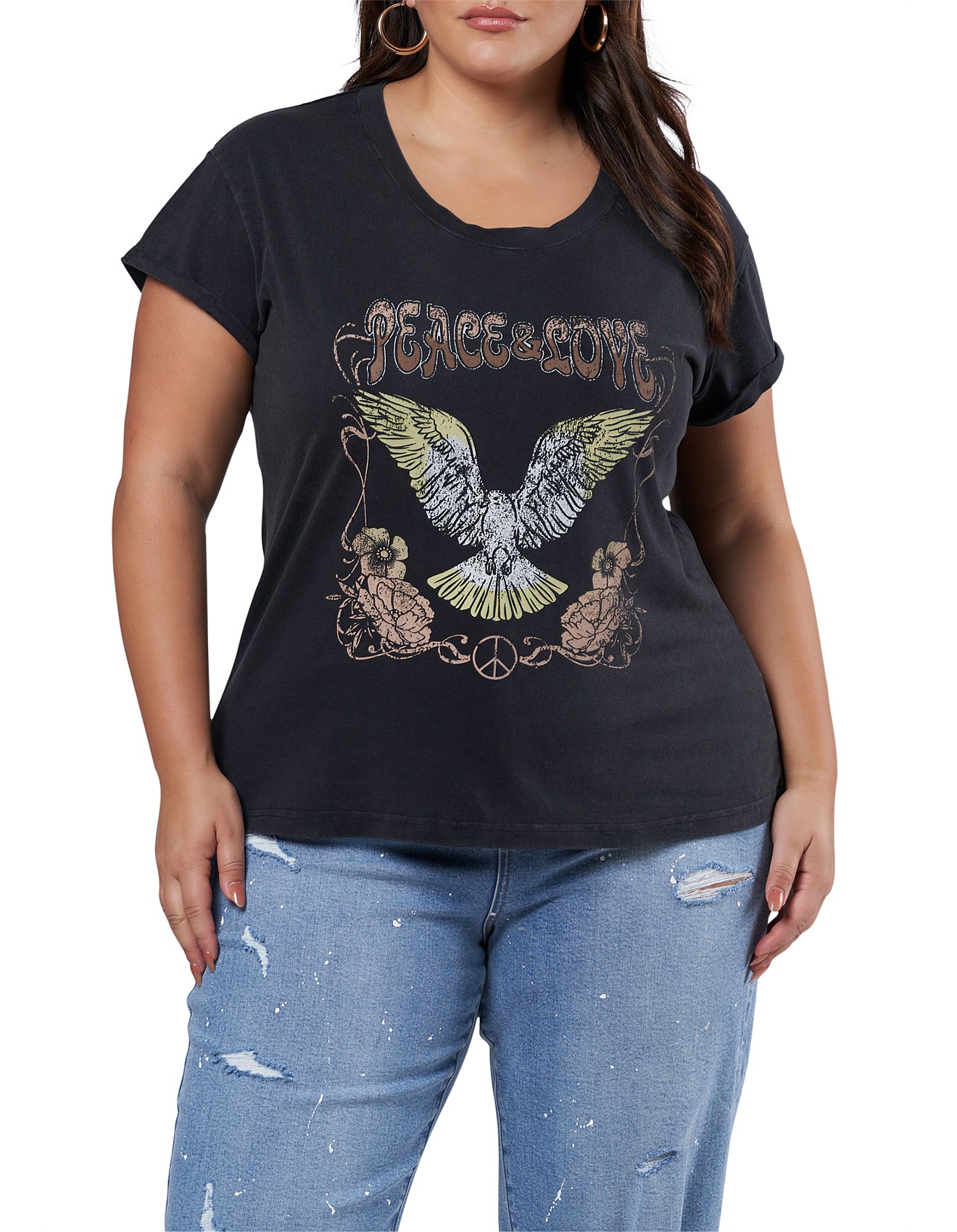 Curve Project the Poetic Gypsy -Peace and Love Tee | David Jones