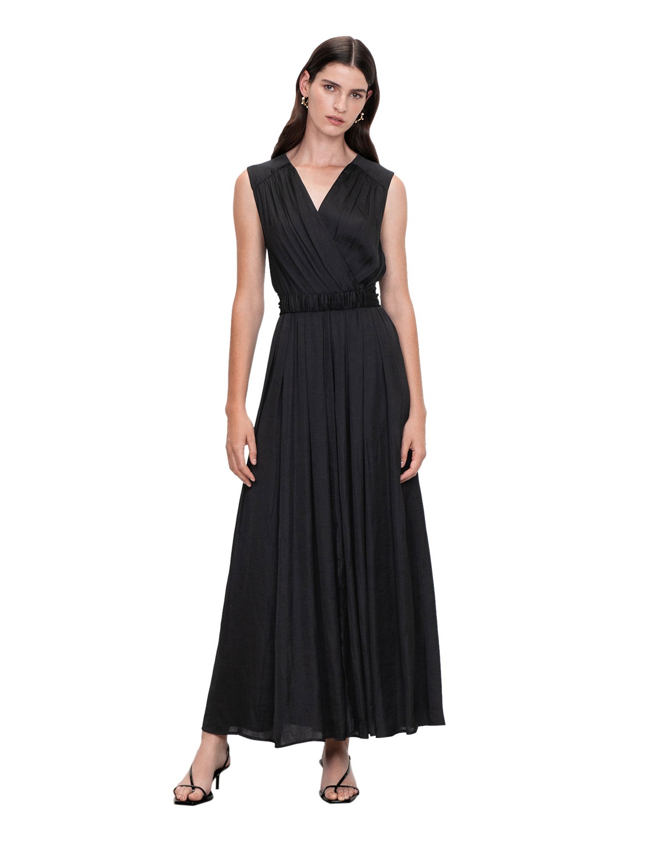 Veronika Maine Soft Satin Drapey Dress | David Jones