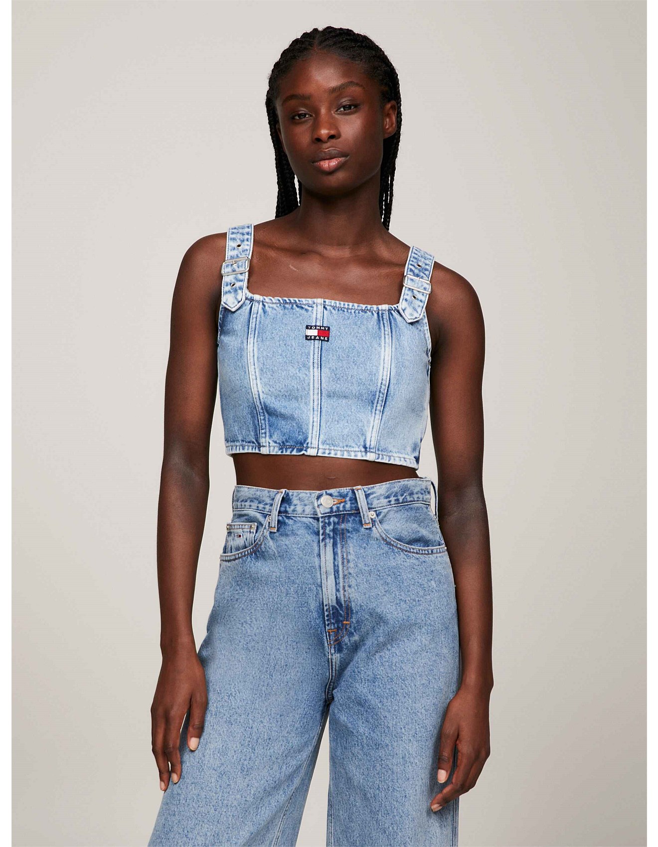 Tommy Jeans Denim Buckle Top | David Jones