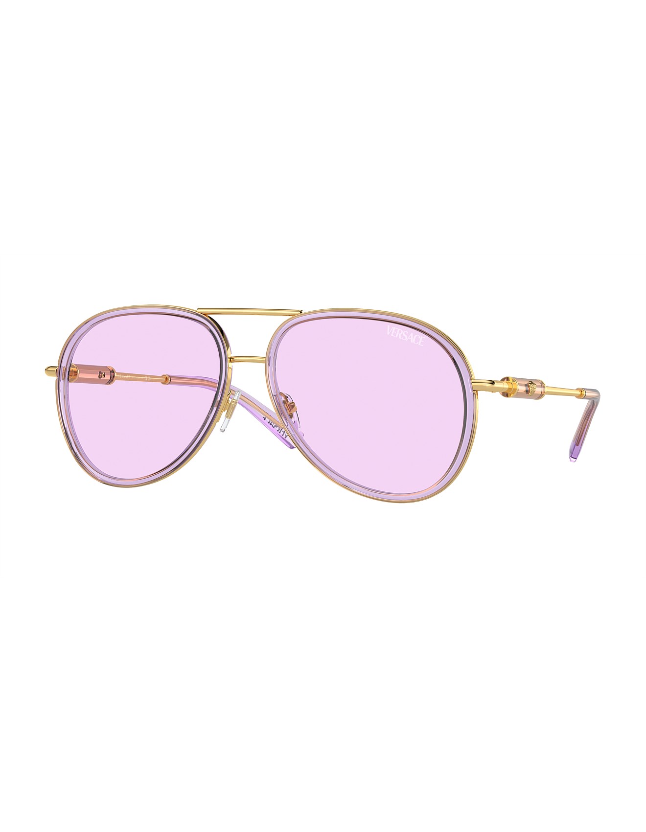 Versace Pilot Violet Light Violet Unisex Sunglasses | David Jones