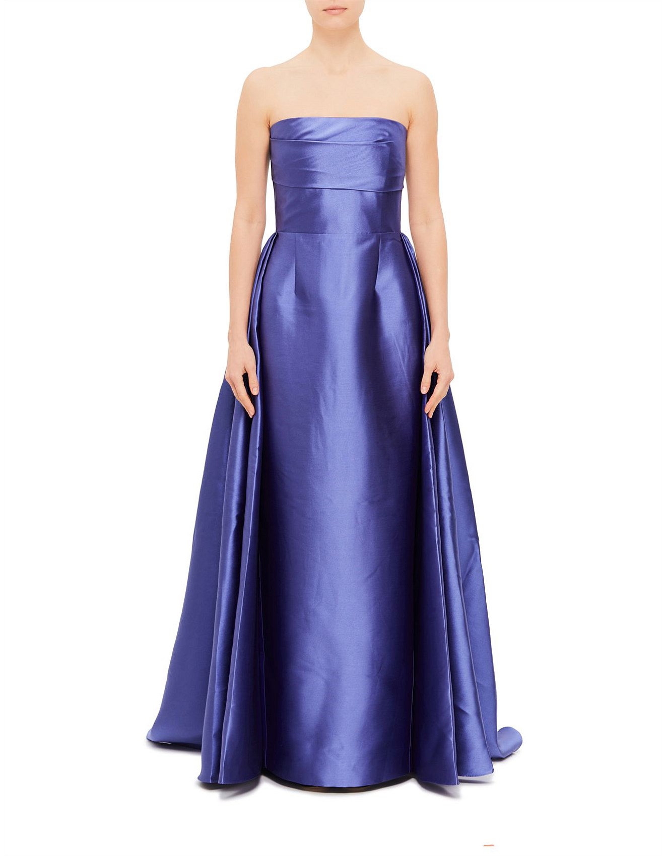 Solace London Tiffany Strapless Satin Maxi Dress Periwinkle | David Jones