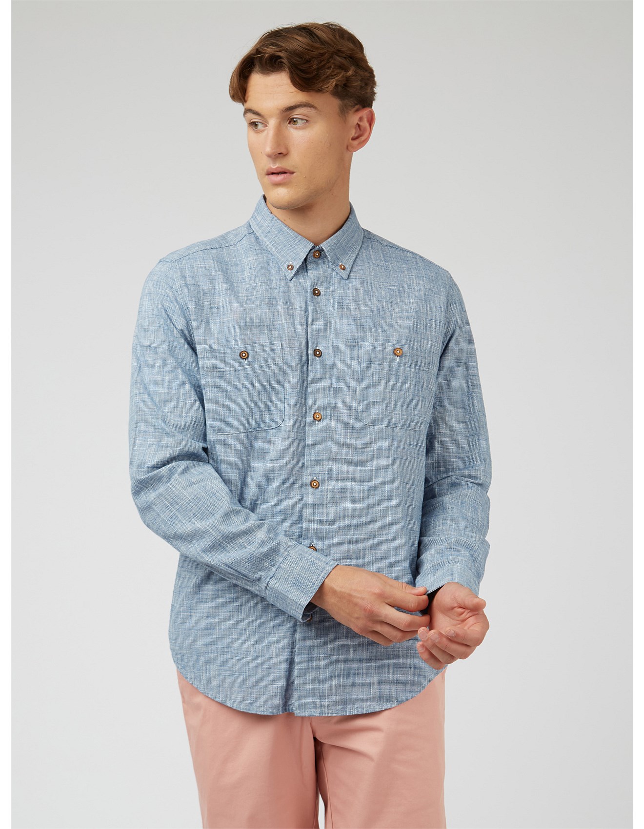 Ben Sherman Long Sleeve Texture Shirt | David Jones