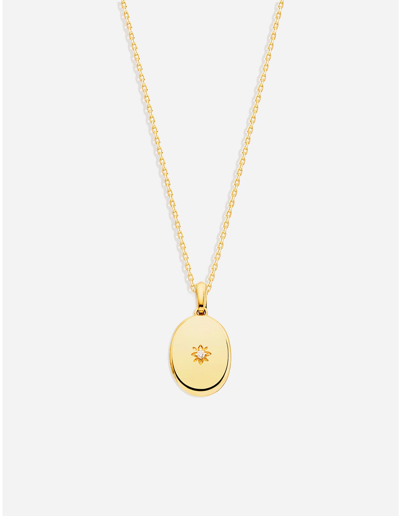 By Charlotte Rounded Lotus Locket On Chain | David Jones