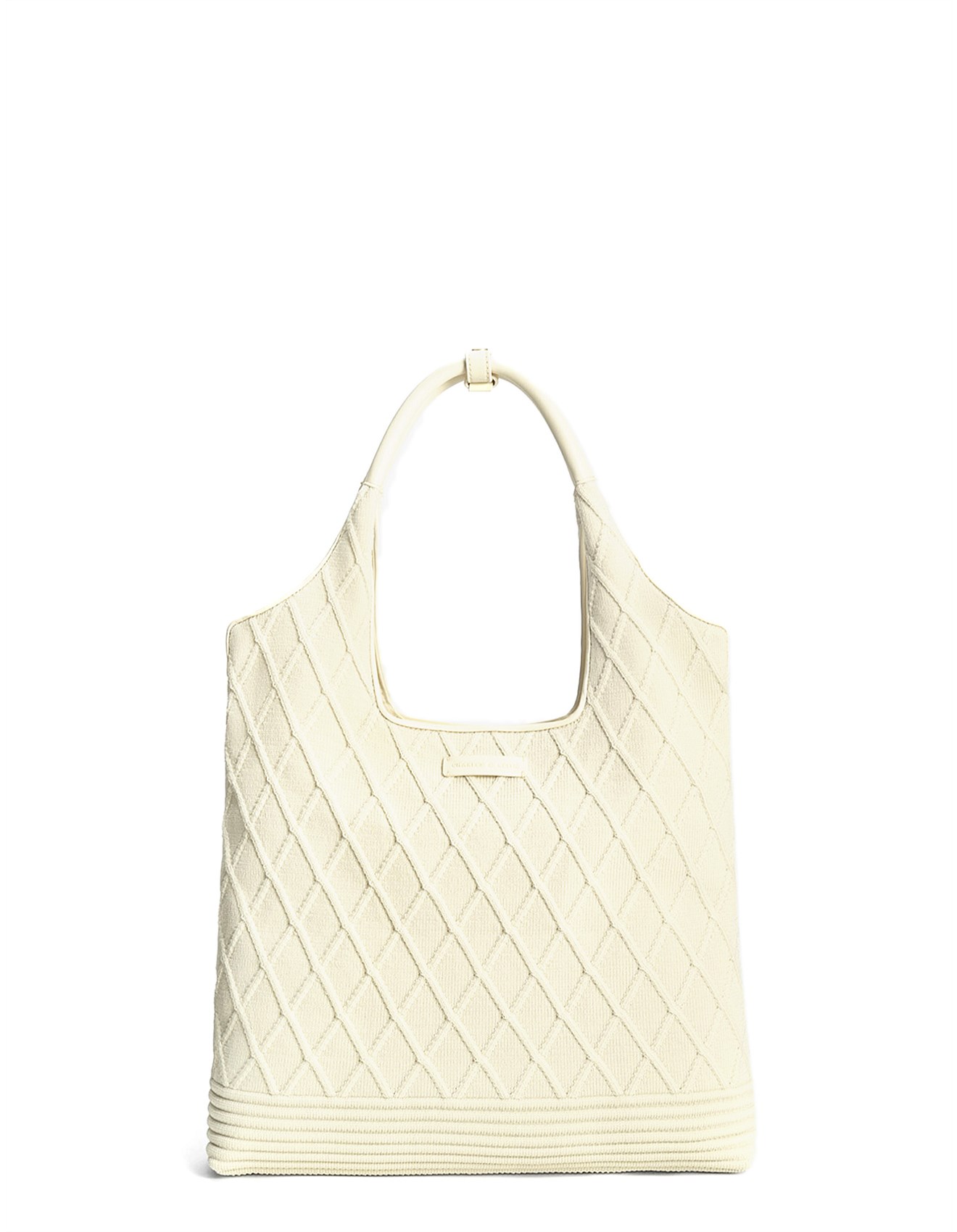 Charles & Keith Willa Knit Cream Tote | David Jones