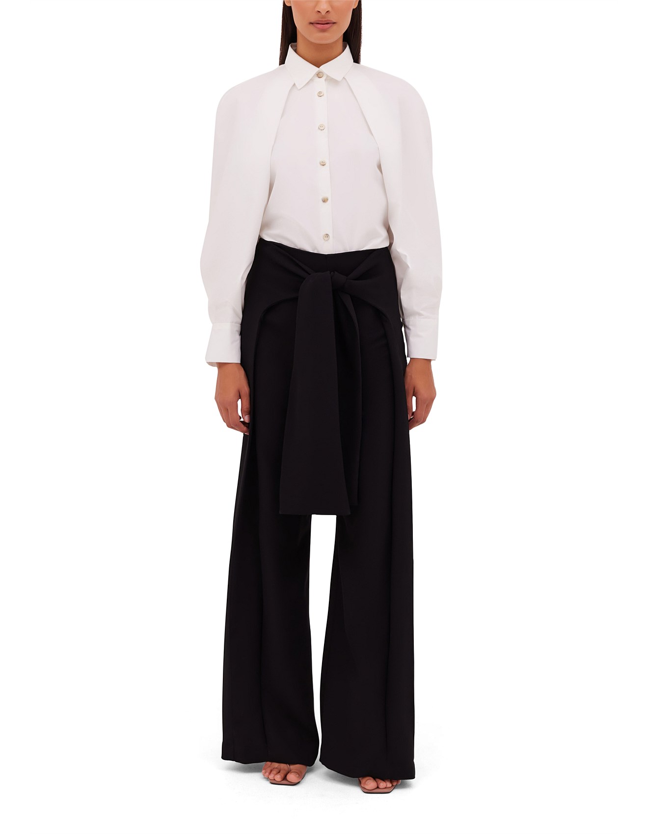 Bianca Spender Black Crepe Fluent Pant | David Jones