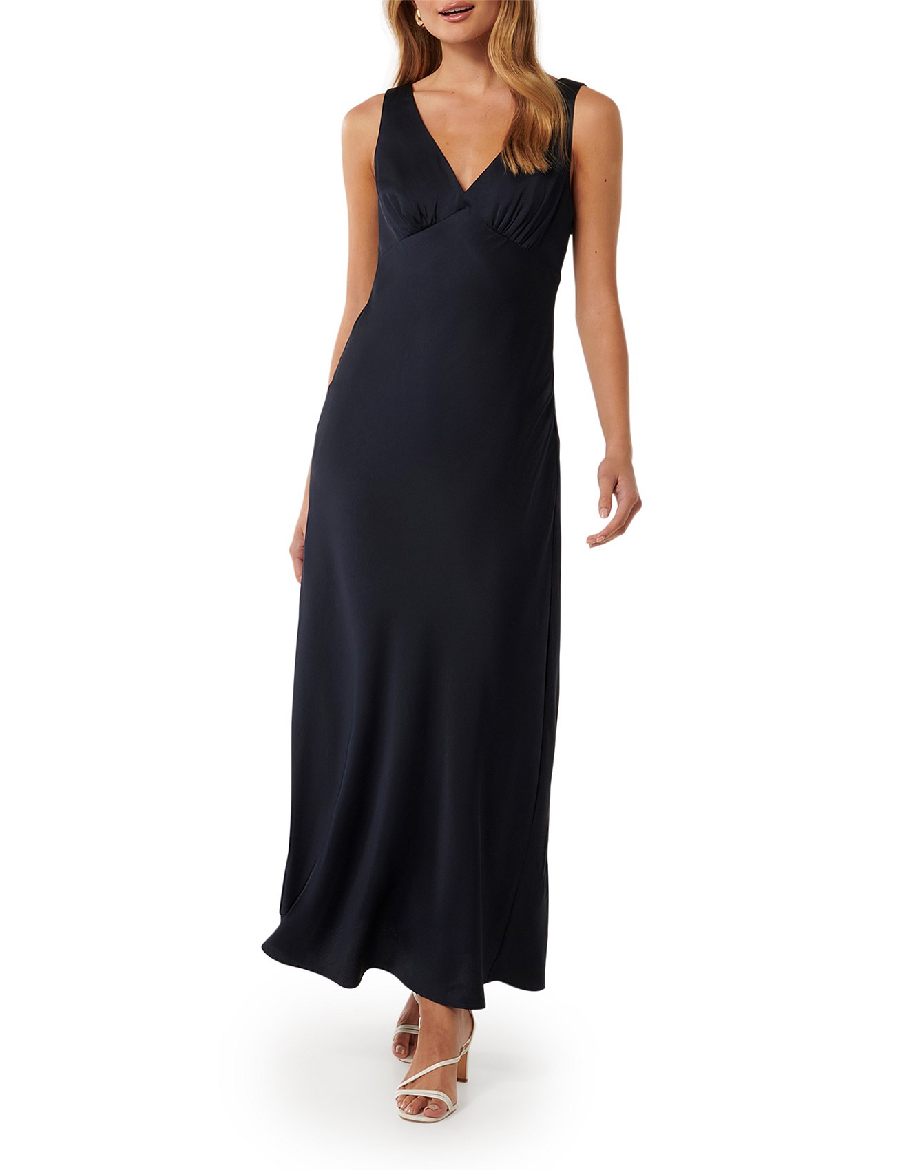Forever New Cameron V Neck Satin Maxi Dress | David Jones