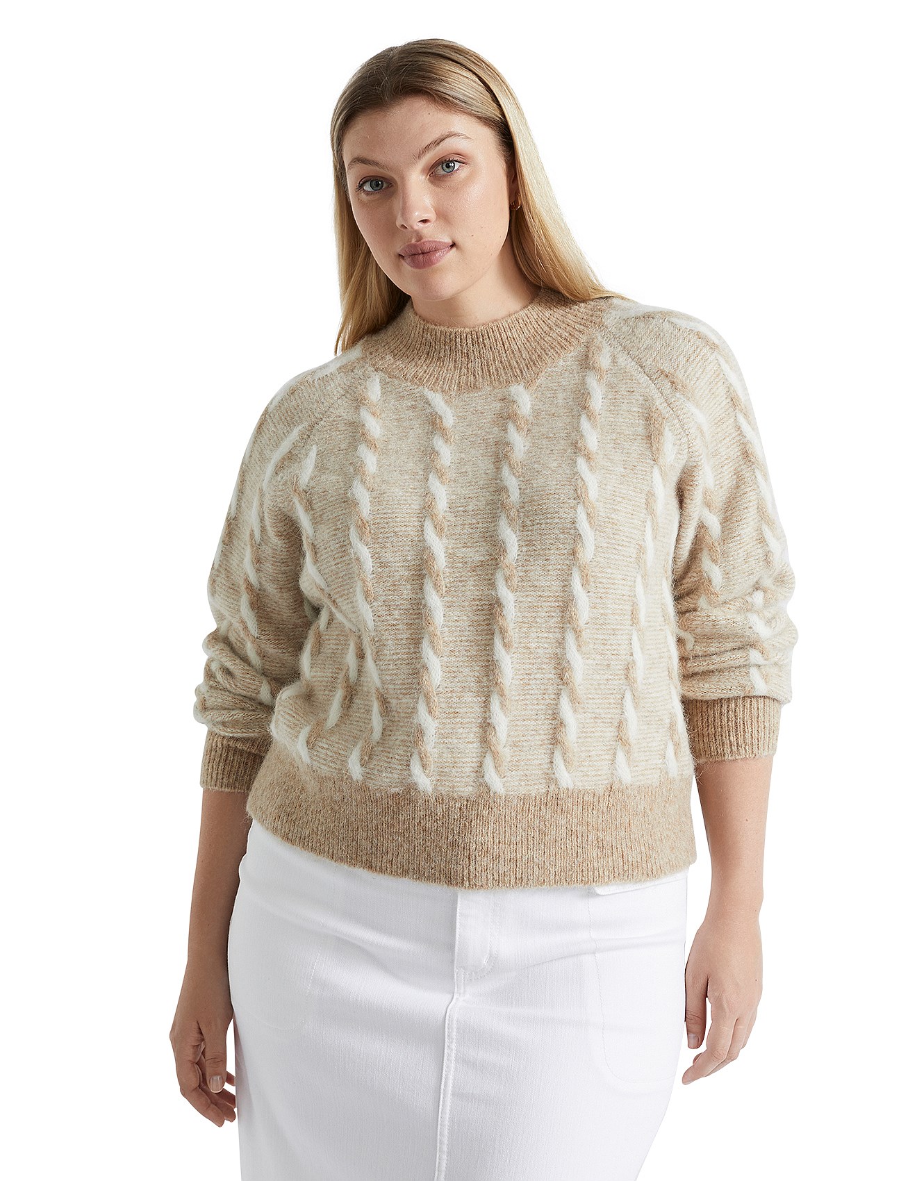 Seed Heritage Two Tone Cable Knit | David Jones